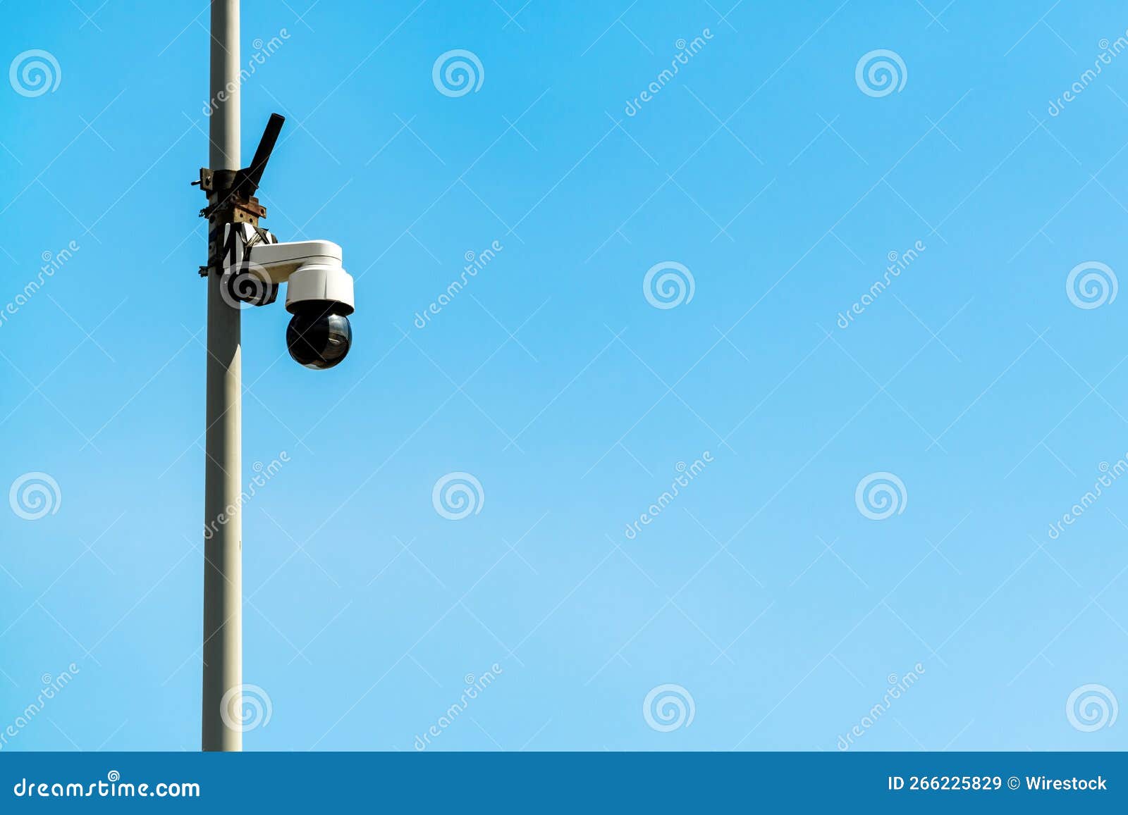 Security Camera on Street Post Stock Image - Image of security, column ...