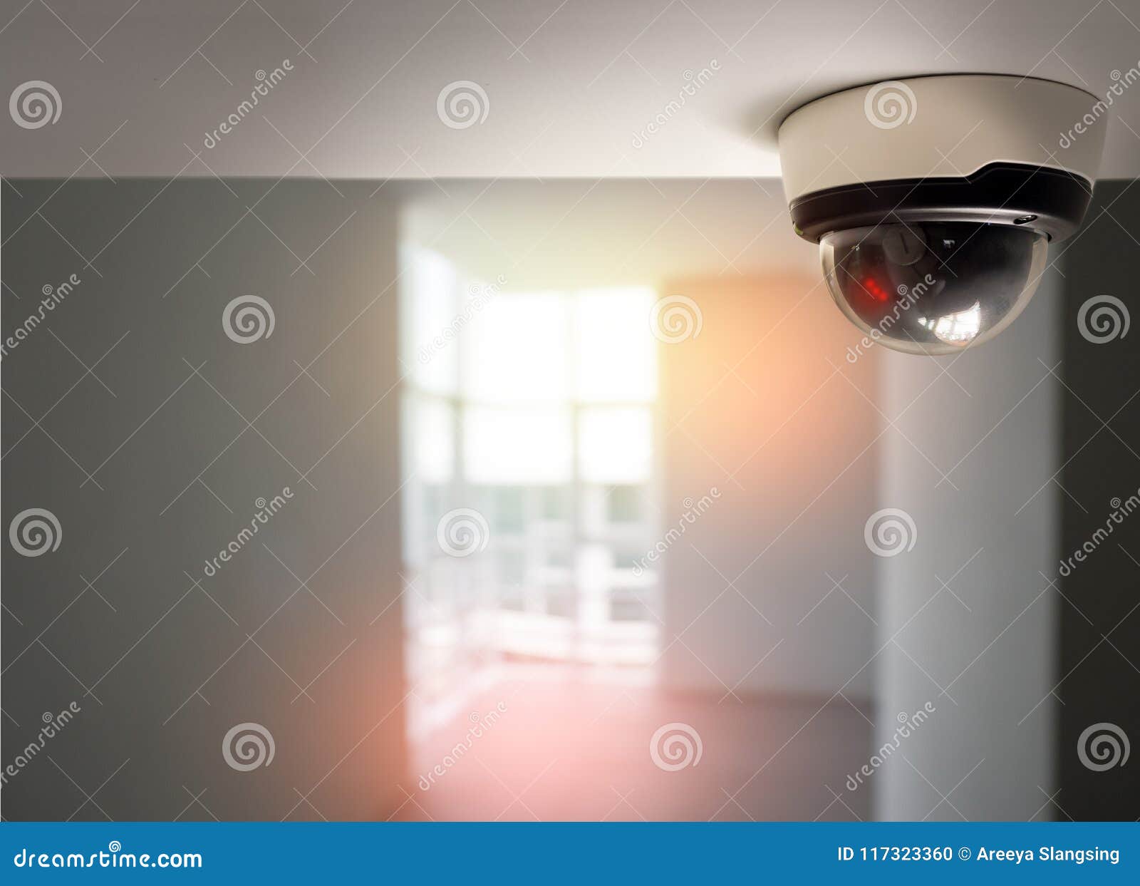 Security Camera Surveillance Installed on Ceiling Stock Photo - Image ...