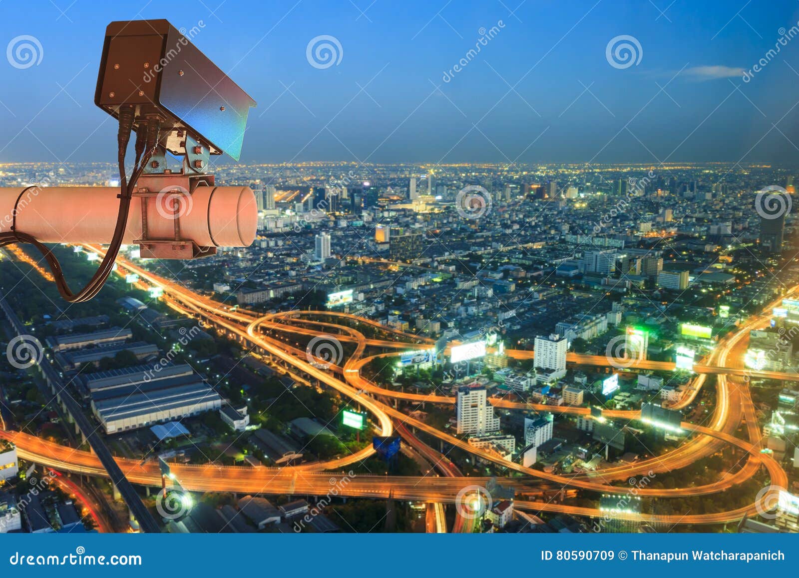 Security Camera or Surveillance Operating on Traffic Road and Ur Stock ...