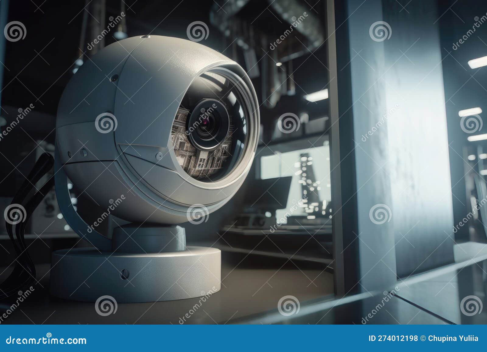 Security Camera Targeting a Detected Intrusion. AI Generated Stock ...