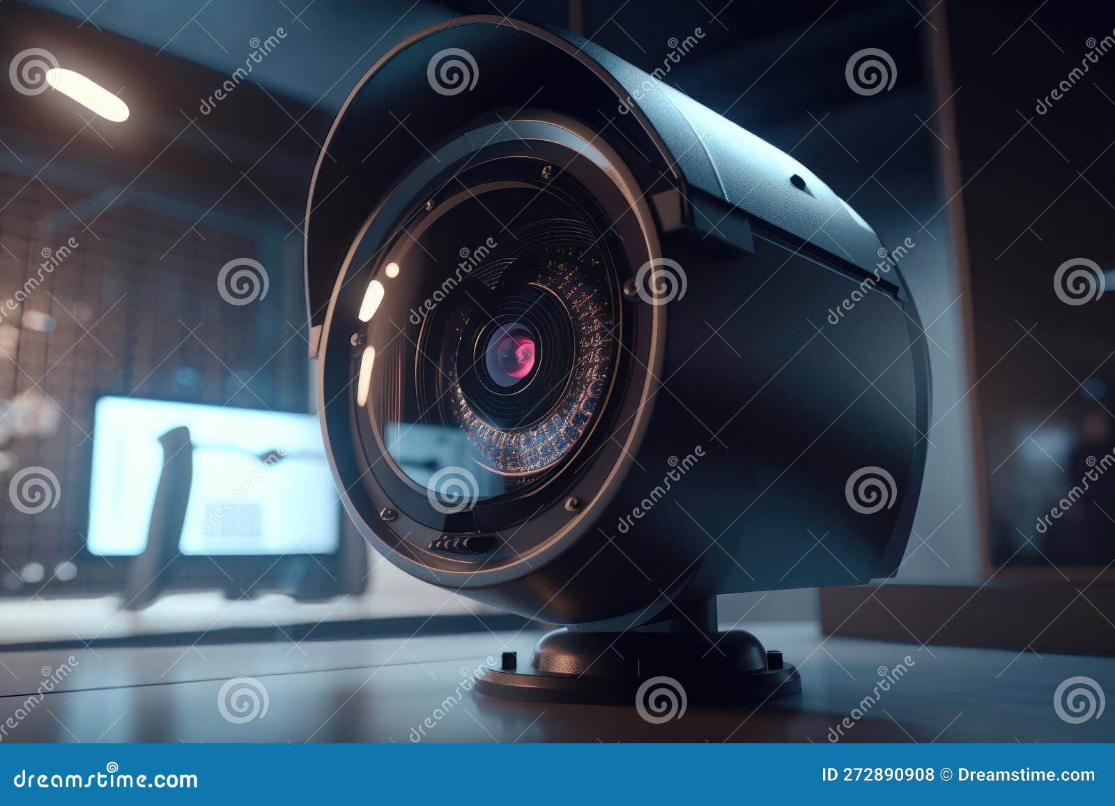 Security Camera Targeting a Detected Intrusion. AI Generated Stock ...