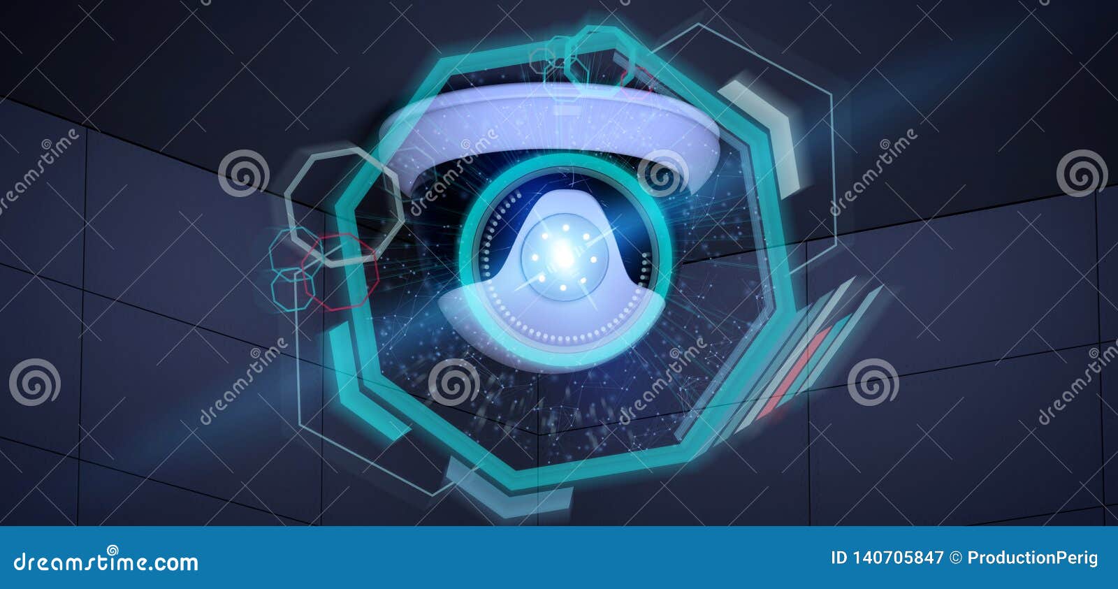 Security Camera Targeting a Detected Intrusion - 3d Renderinga Stock ...