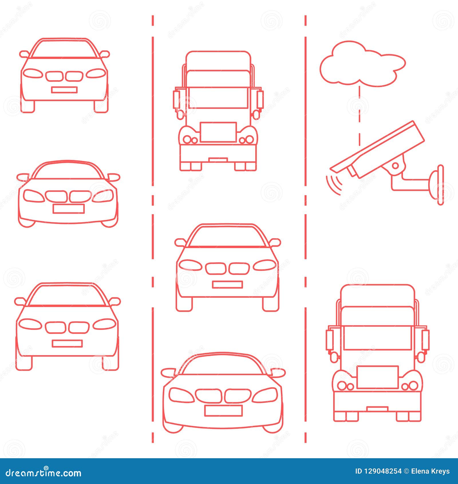 Security Camera and Traffic. Stock Vector - Illustration of truck ...