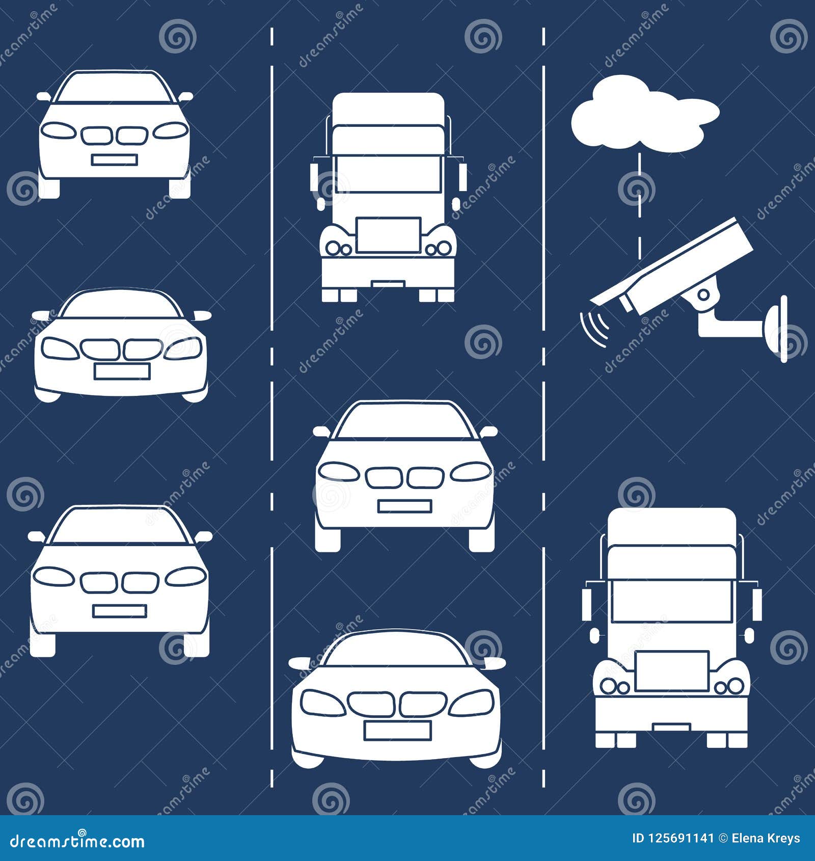 Security Camera and Traffic. Stock Vector - Illustration of truck ...