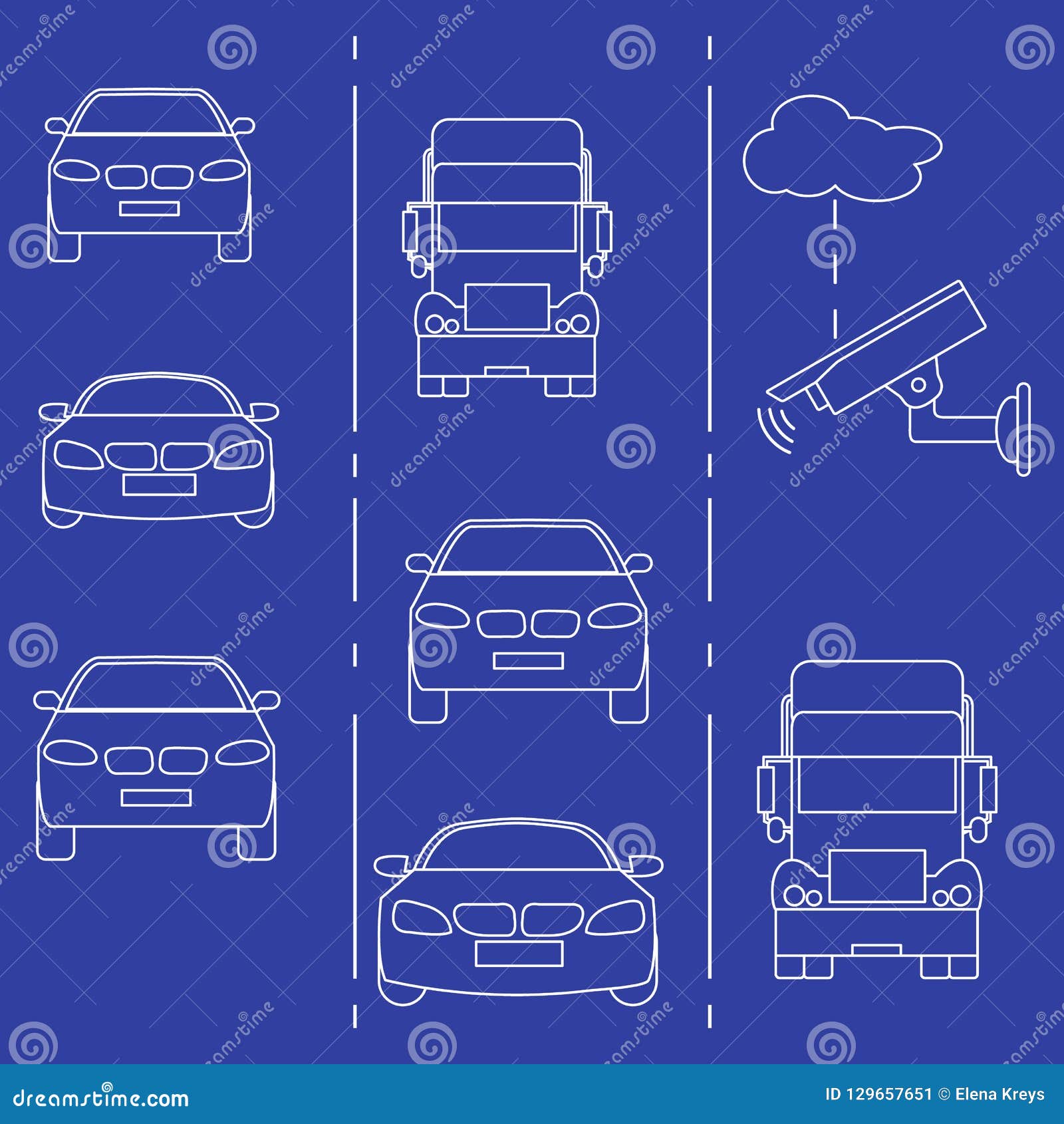 Security Camera and Traffic. Stock Vector - Illustration of transport ...