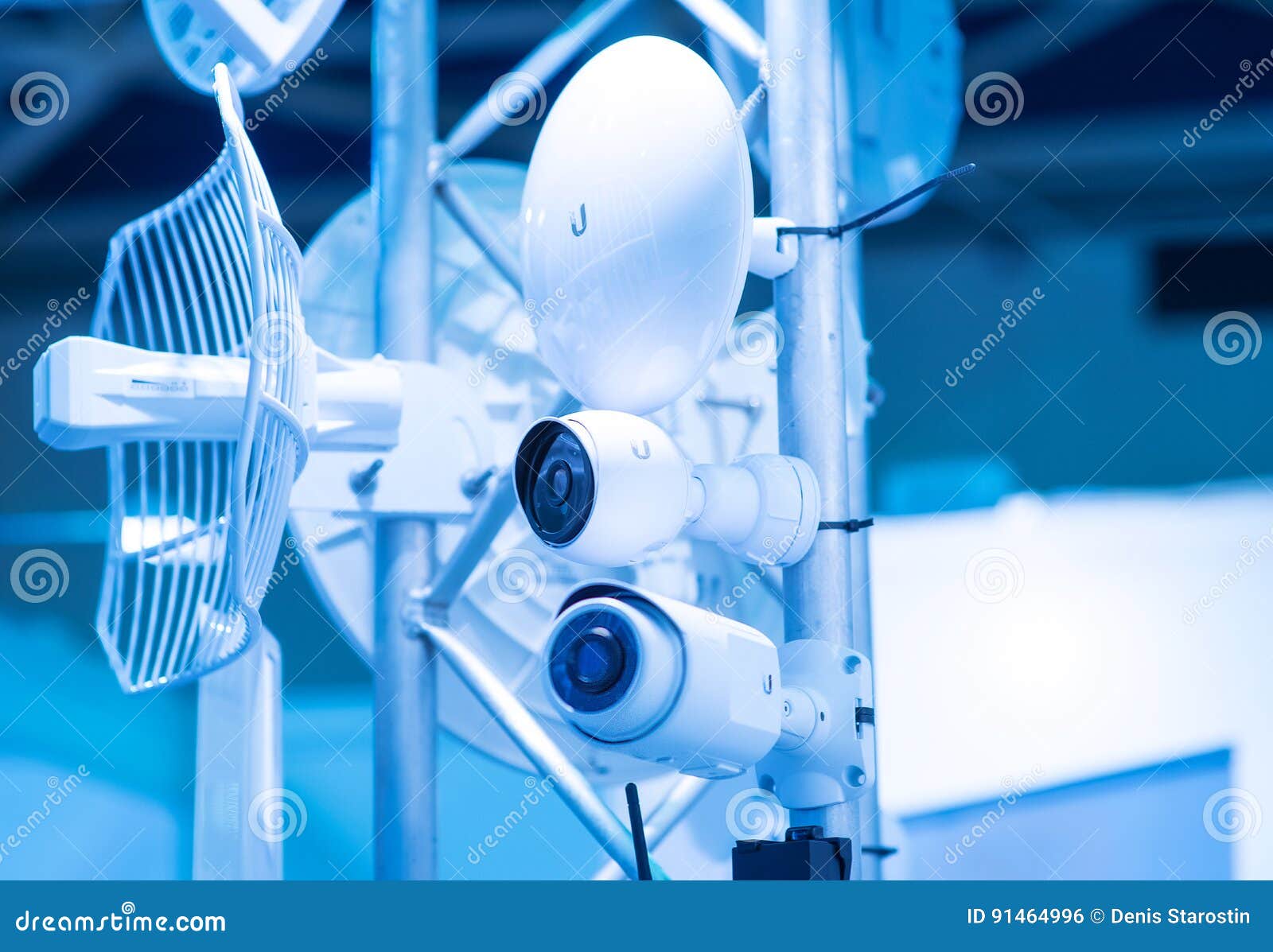 Security Camera and Urban Video with a Radar Stock Photo - Image of ...