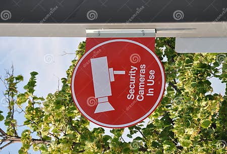 Security Camera in Use Sign Stock Image - Image of circuit, monitored ...