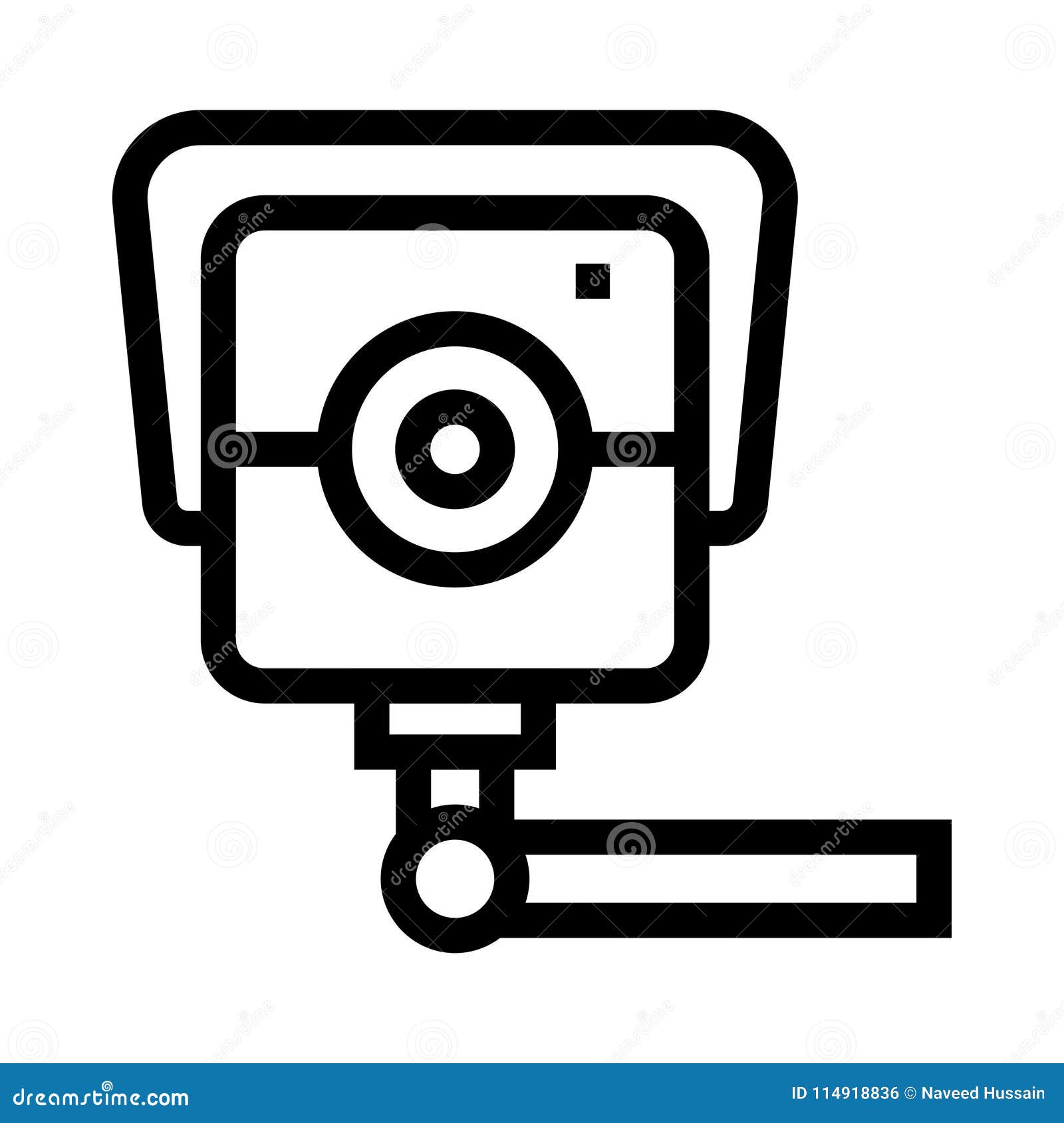 Security Camera Vector Line Icon Stock Vector - Illustration of ...