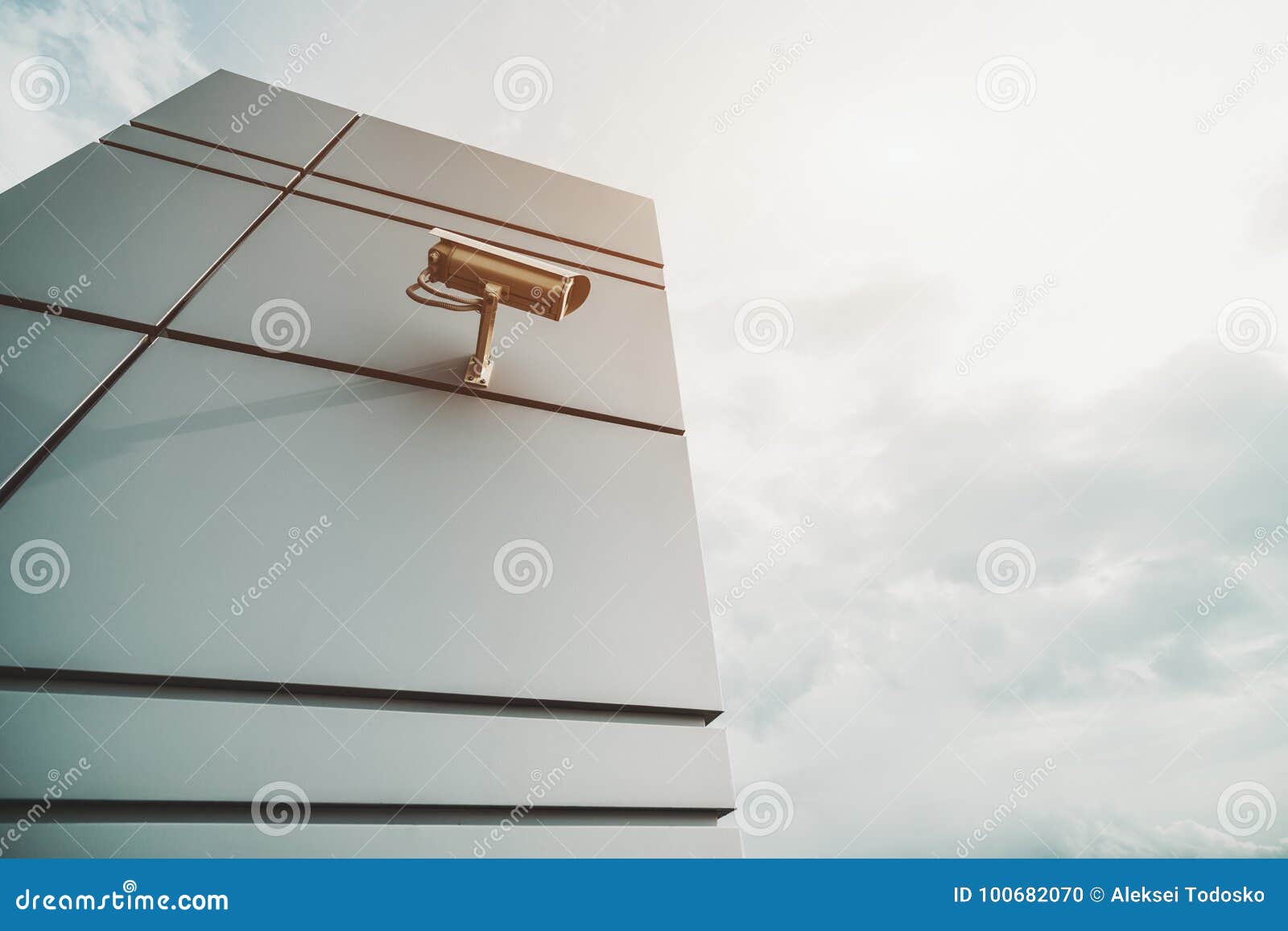 Security Camera on the Wall Stock Photo - Image of safe, closeup: 100682070