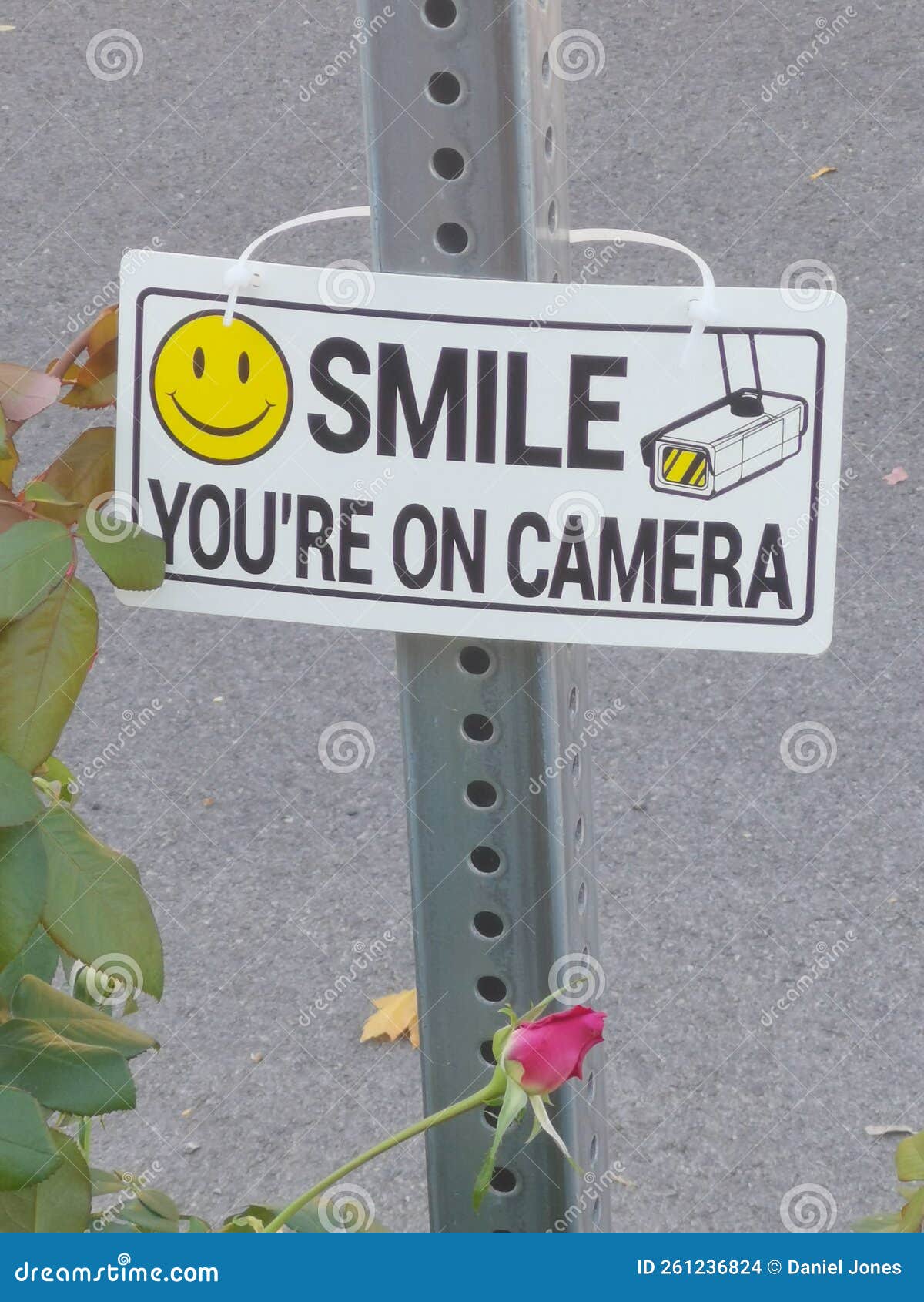 Security Camera Warning Sign Stock Photo - Image of brand, yellow ...