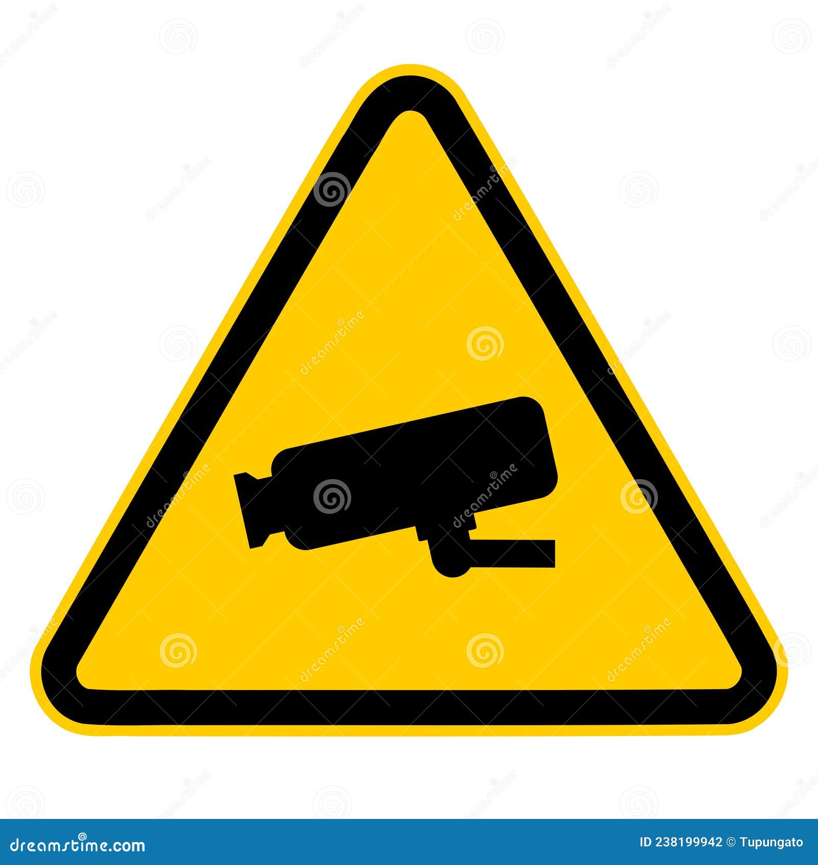 Security Camera Warning Sign Stock Vector - Illustration of monitoring ...