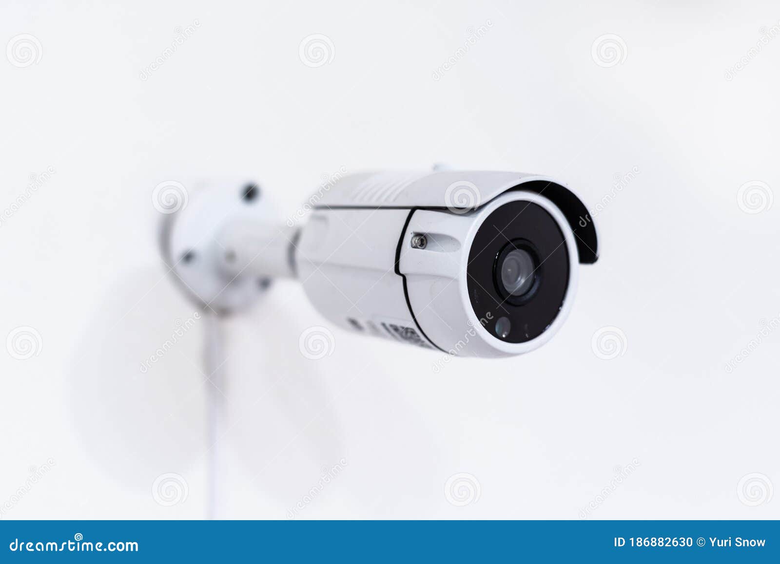 Security Camera White Isolated Stock Photo - Image of control, cctv ...