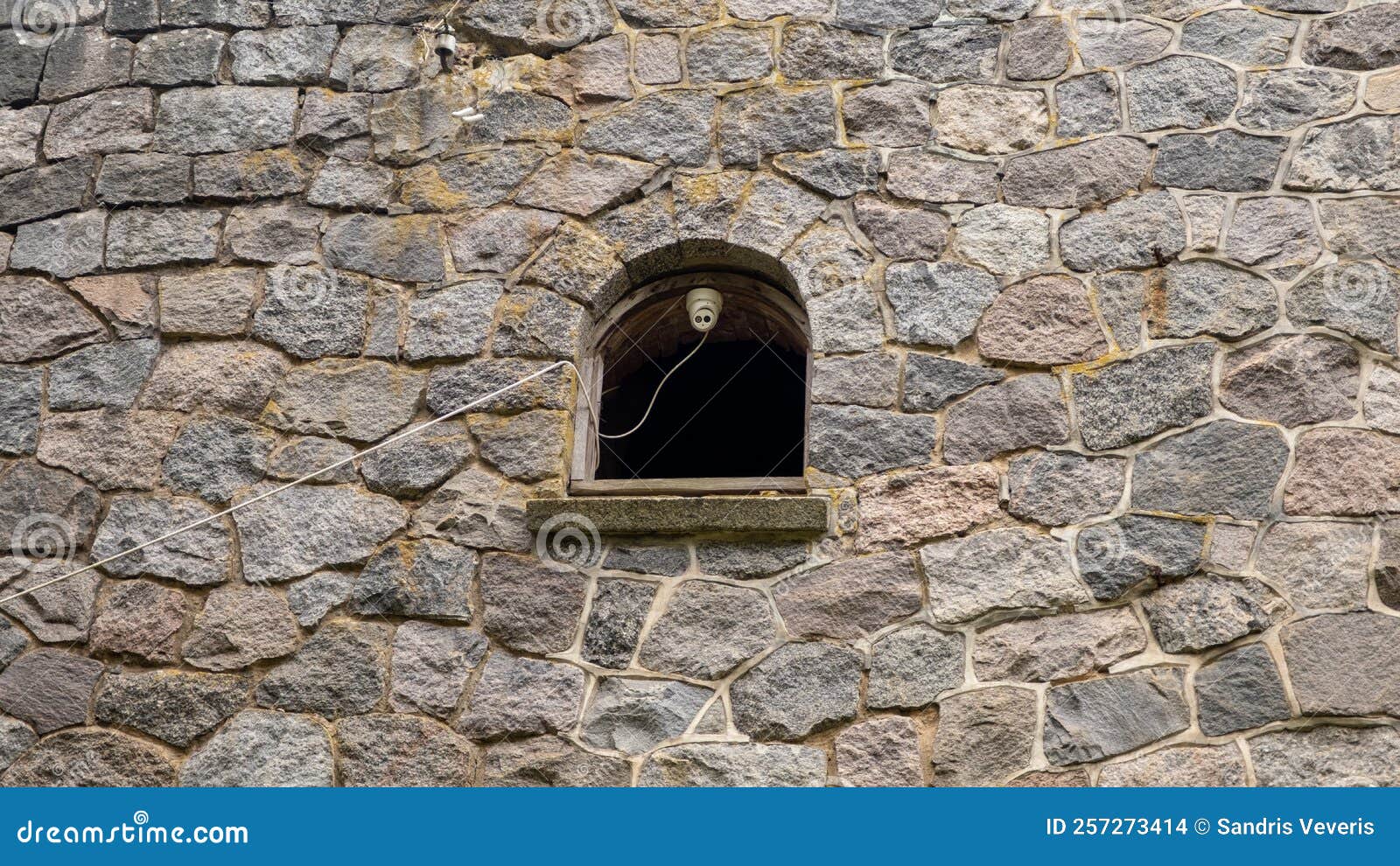 Security Camera in the Window of an Abandoned Castle in Latvia Stock ...