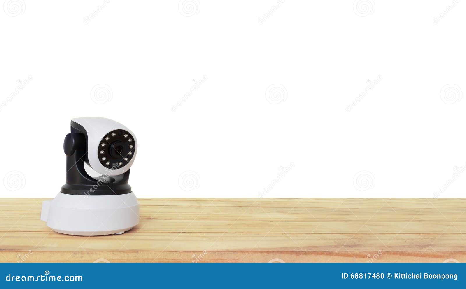 Security Camera on Wood Table. IP Camera. Stock Photo - Image of ...