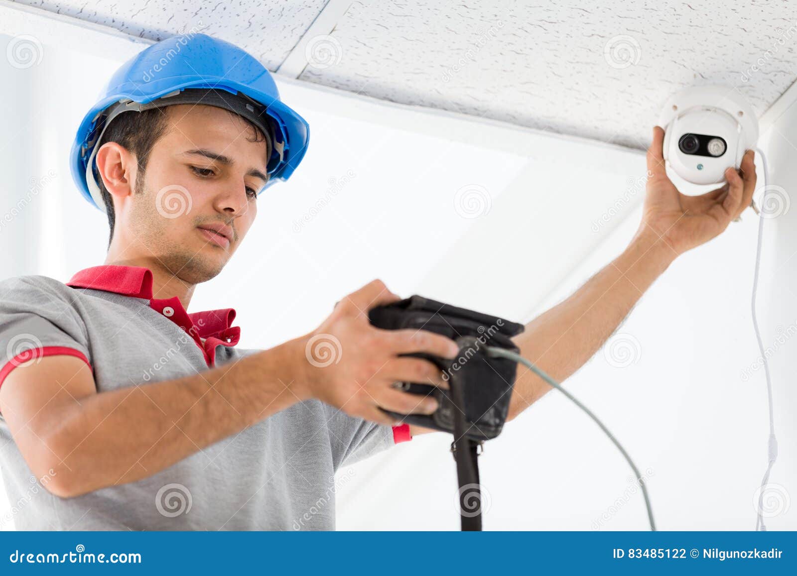 Security Camera stock photo. Image of repairing, blue - 83485122