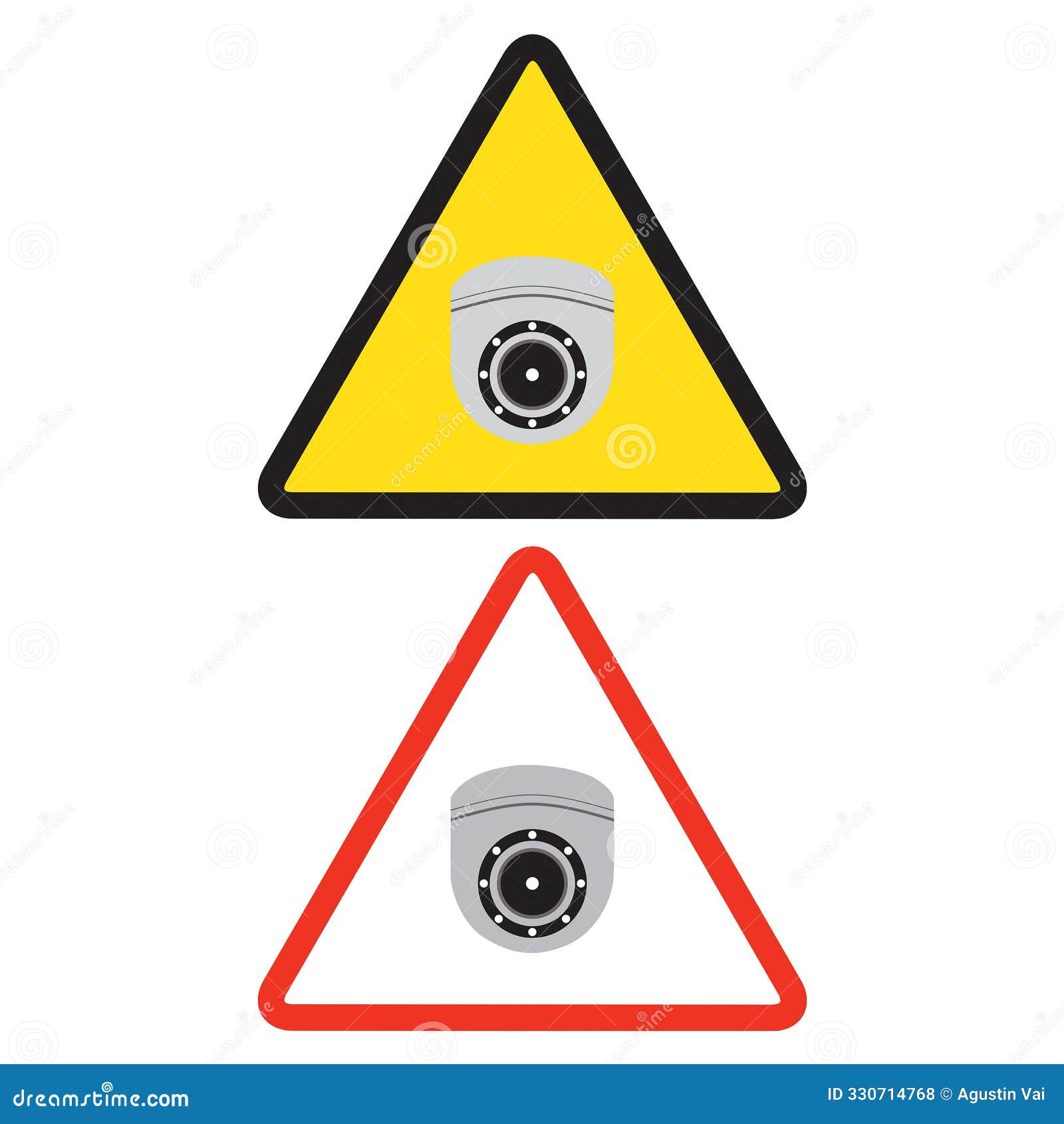 Security Camera Zone Banners on a White Background Stock Vector ...