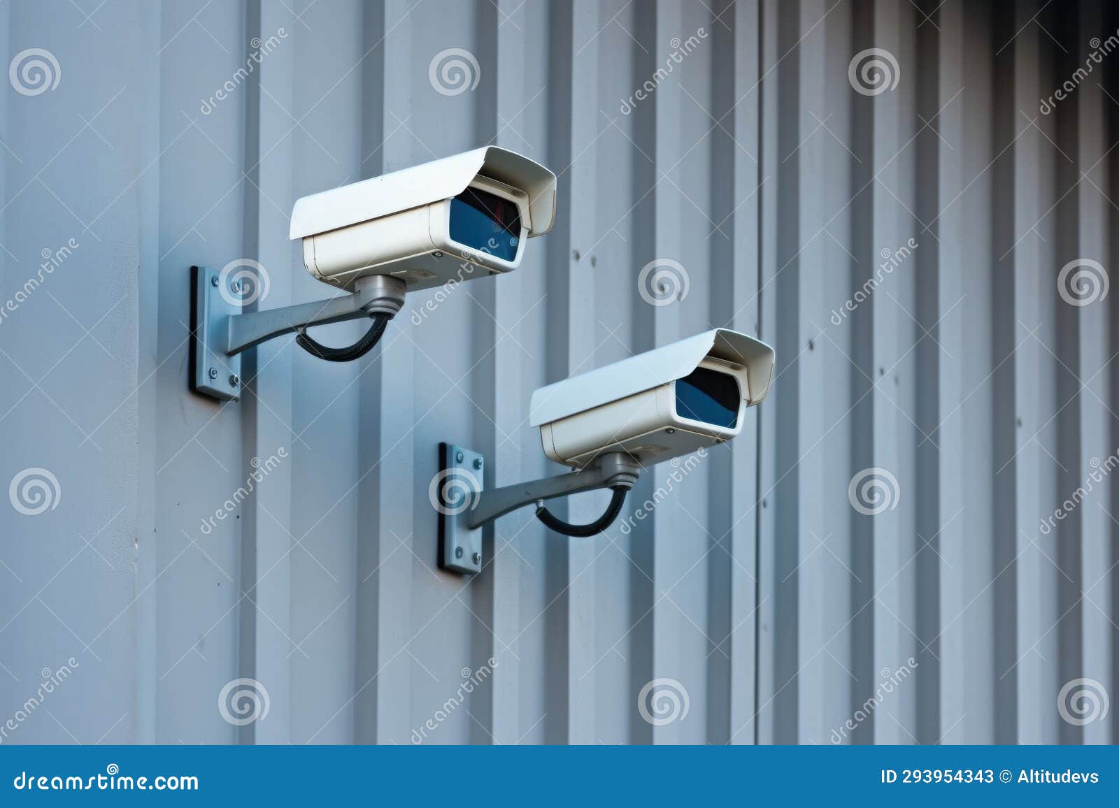 Security Cameras on Building Exterior Stock Image - Image of ...