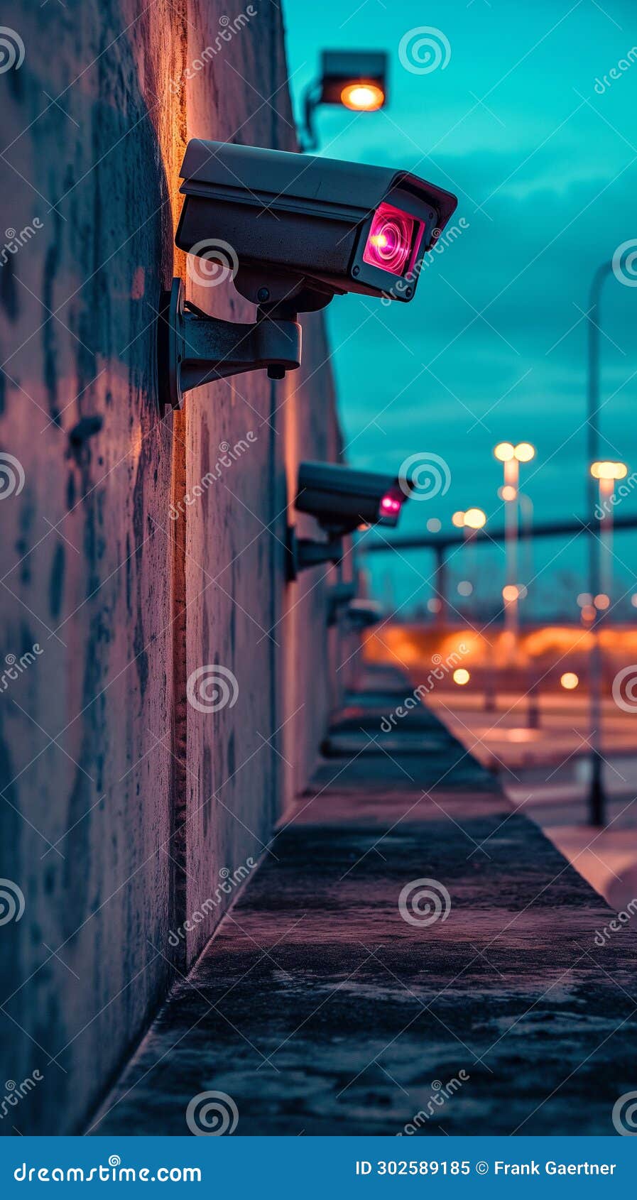 Security Cameras Capturing Surveillance Footage Stock Image - Image of ...