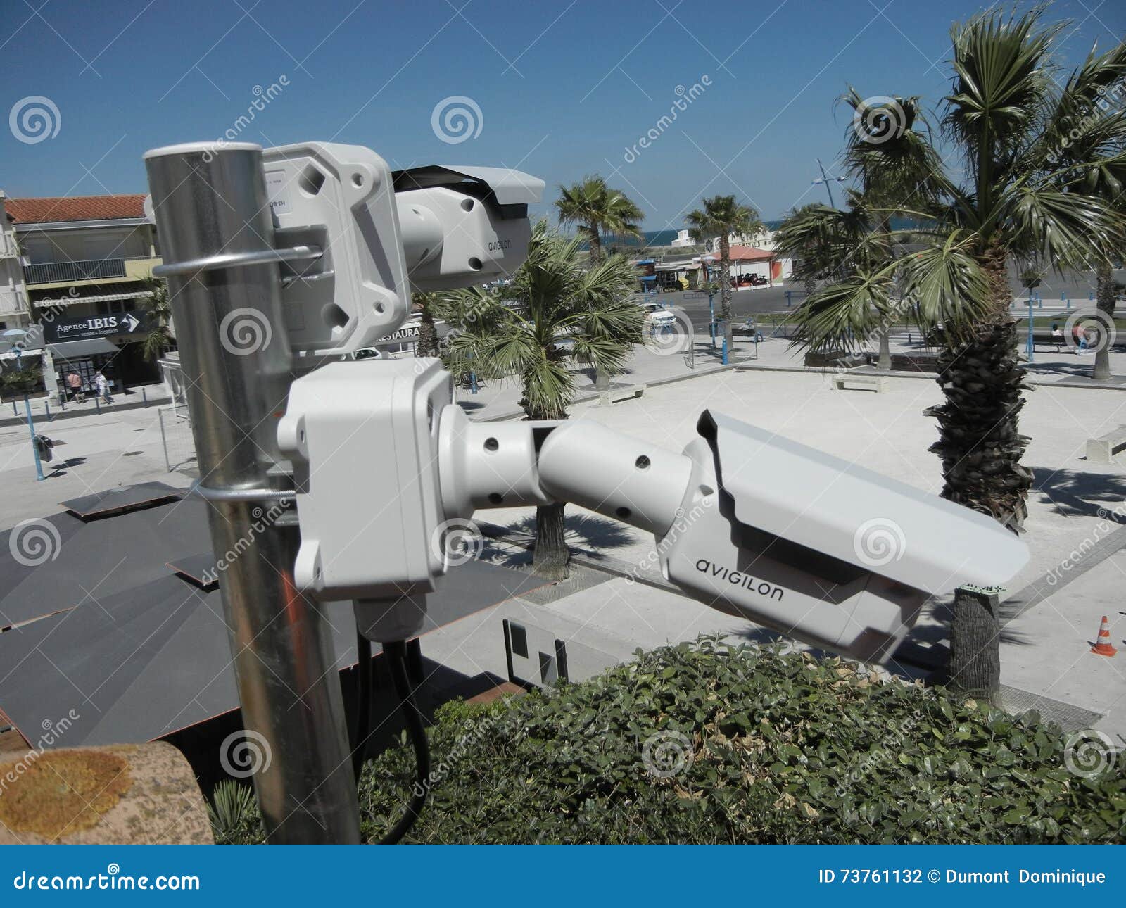 Security cameras editorial photography. Image of france - 73761132