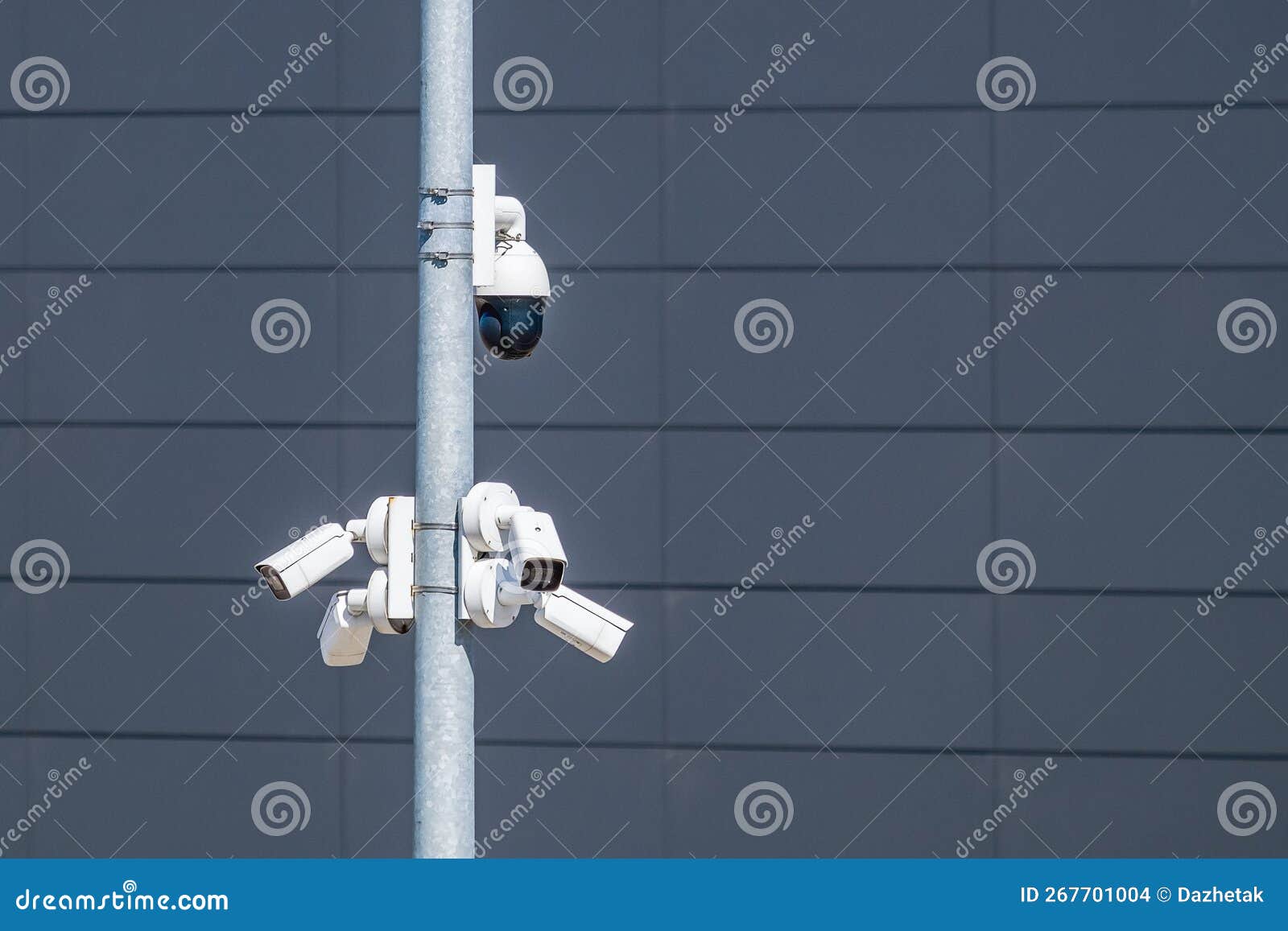 Security Cameras Look in Different Directions Stock Photo - Image of ...