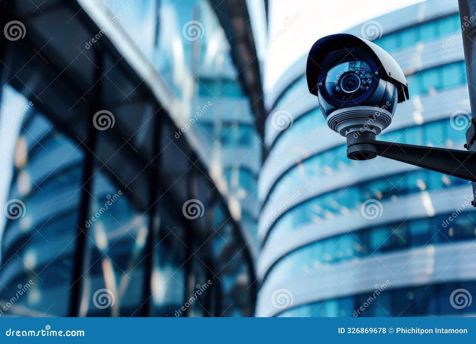 Security Cameras Mounted on a Building Wall Stock Photo - Image of ...