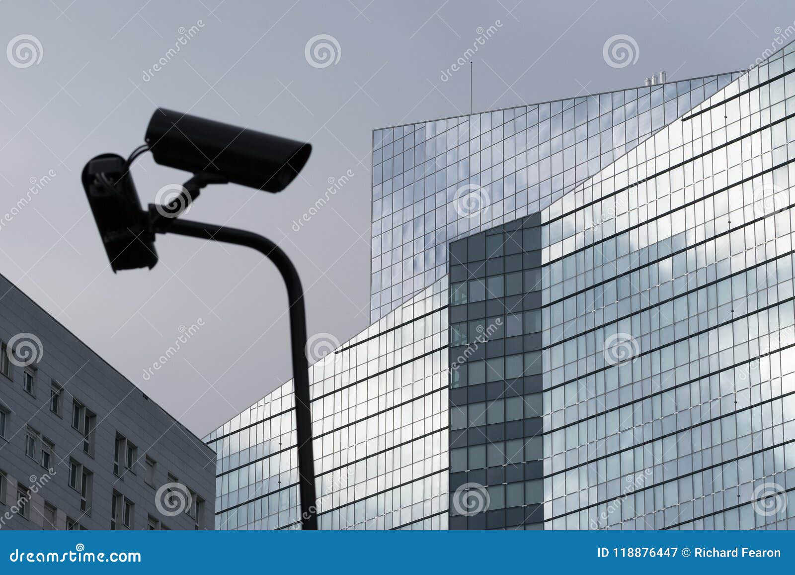 Security Cameras and Reflections, La Defense. 1 of 2 Stock Image ...