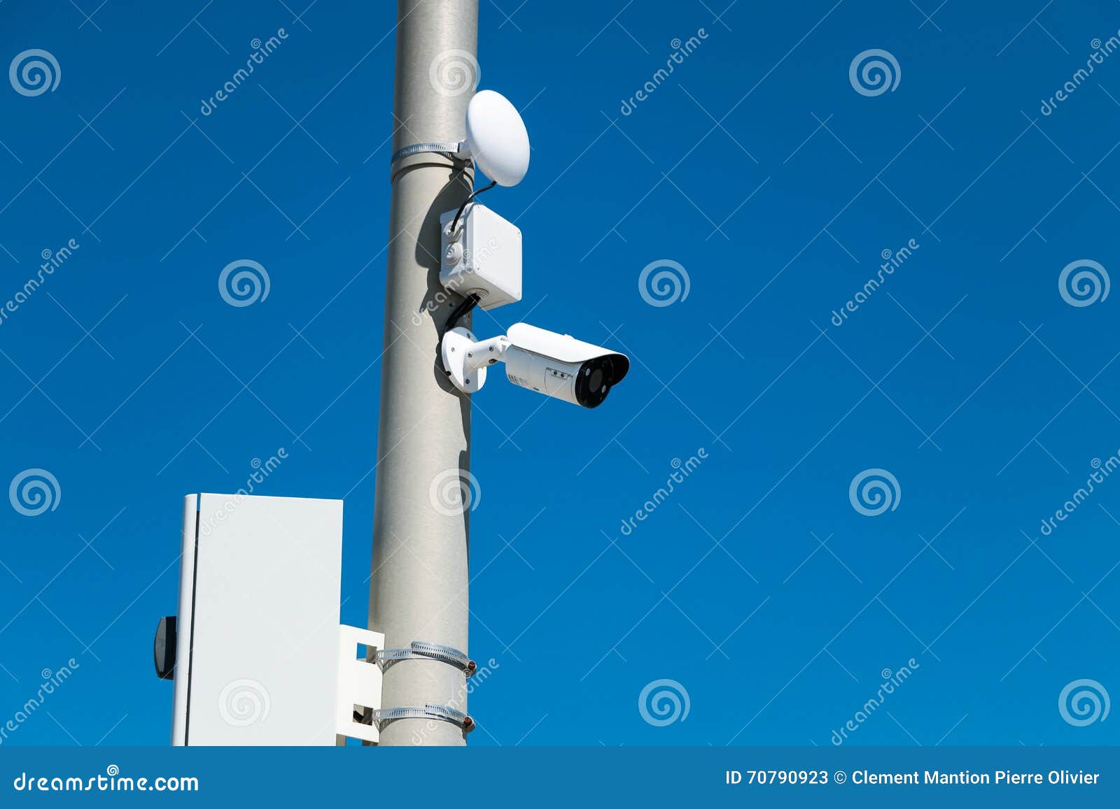Security Cameras on Street Pylon Stock Image - Image of cameras, safe ...