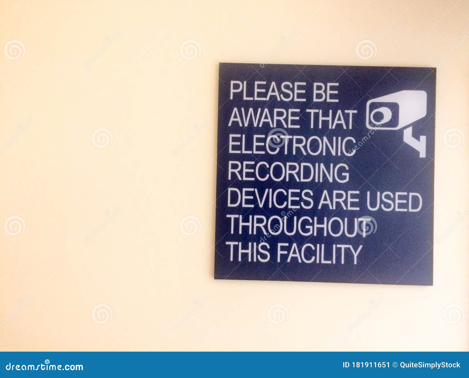 Security Cameras in Use Sign Stock Image - Image of private, equipment ...