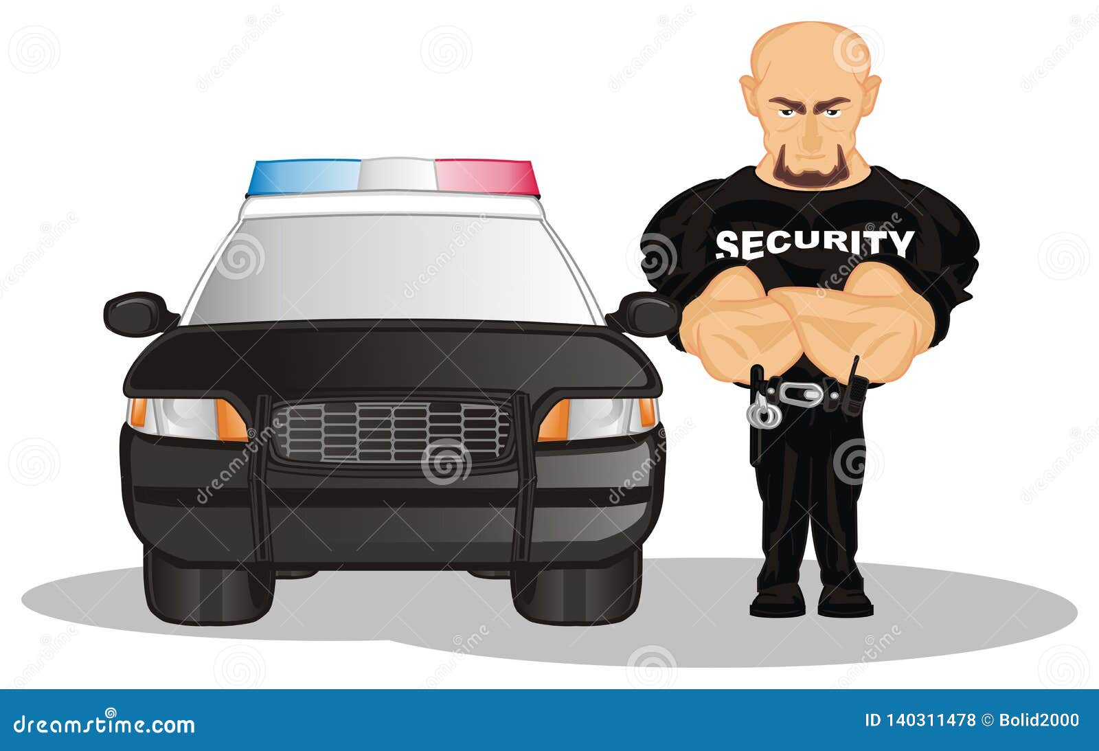 Security and car stock illustration. Illustration of guard - 140311478
