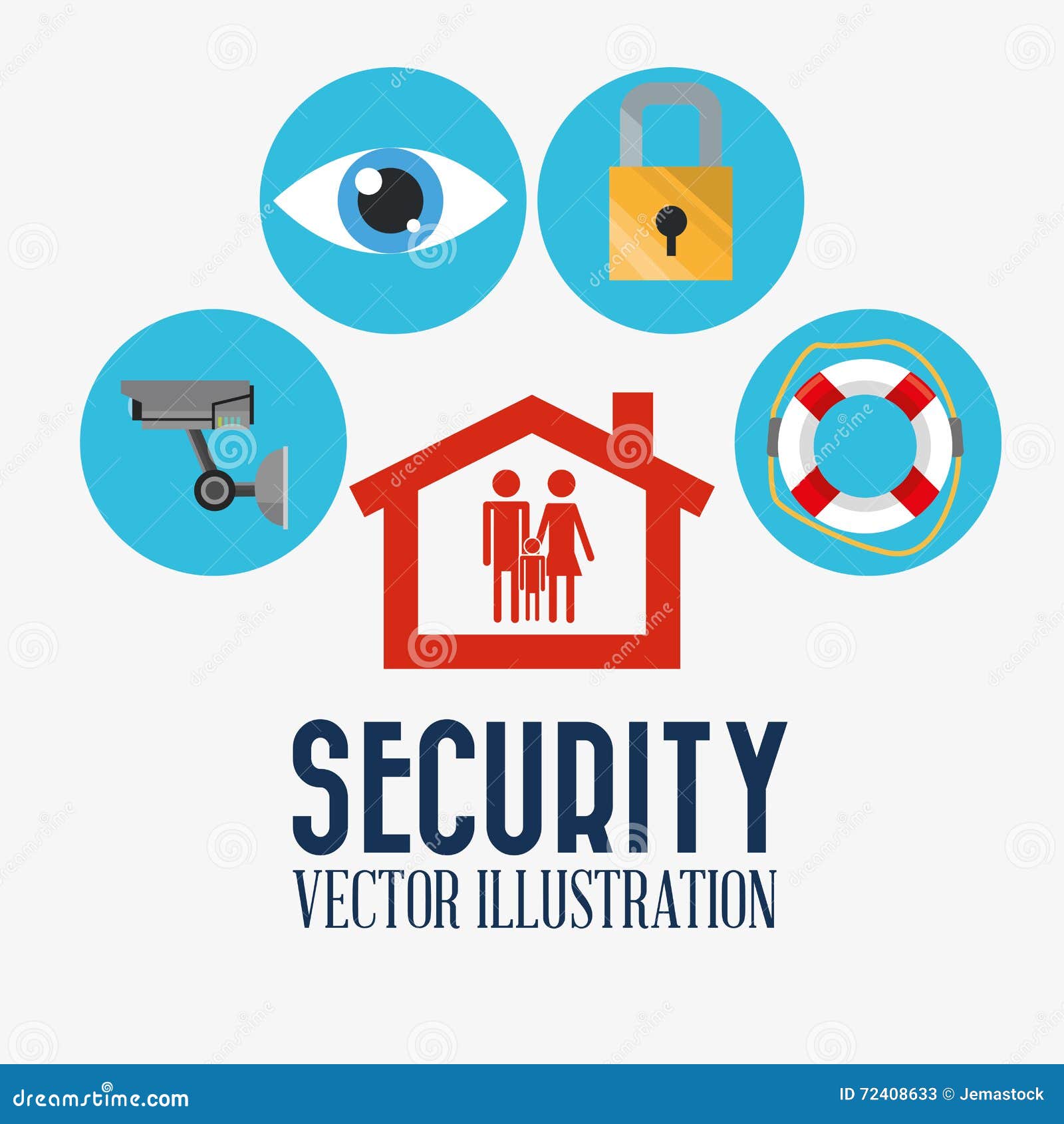 Security Cartoon Illustration, Vector Design Stock Vector ...