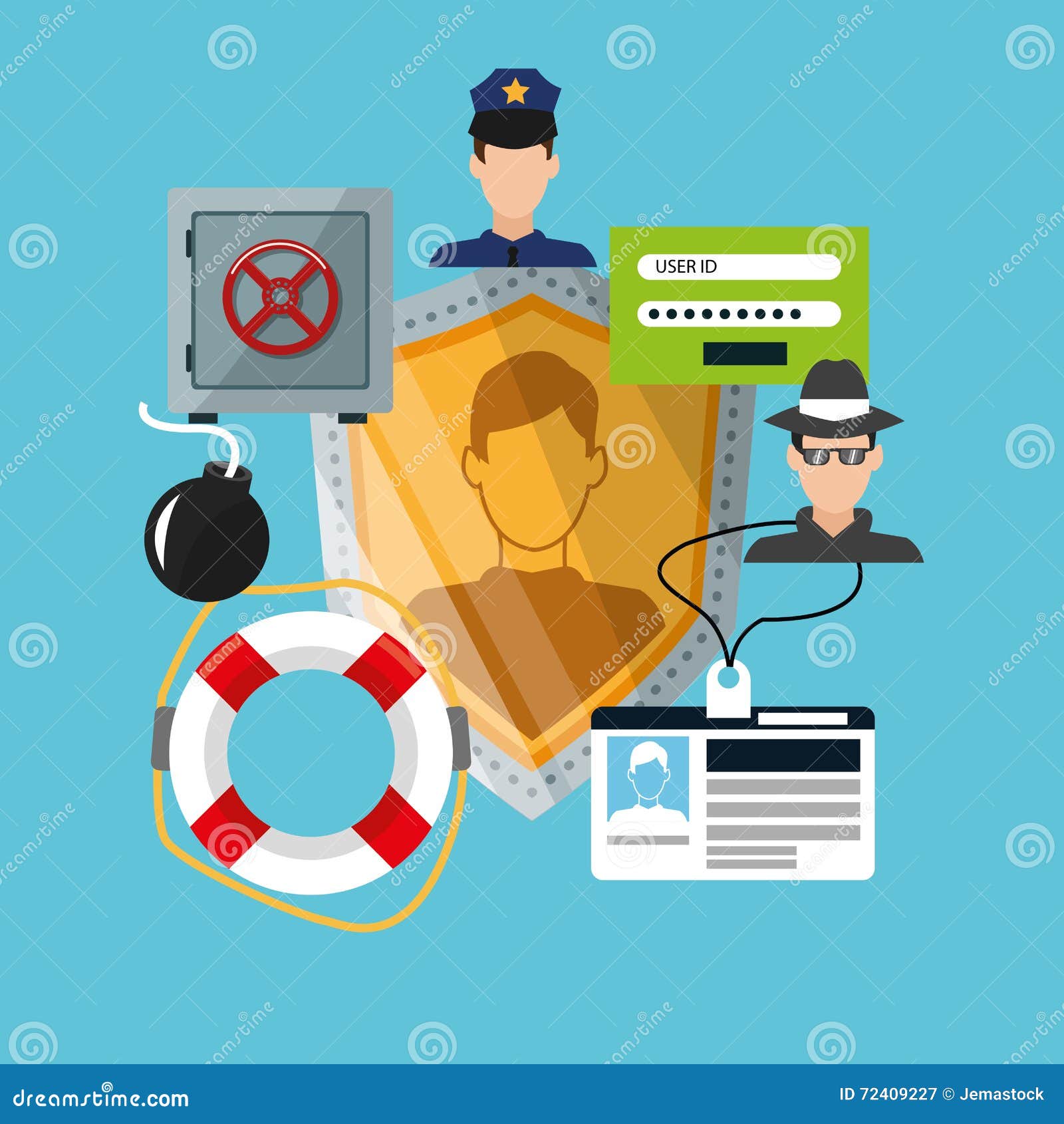 Security Cartoon Illustration, Vector Design Stock Vector ...