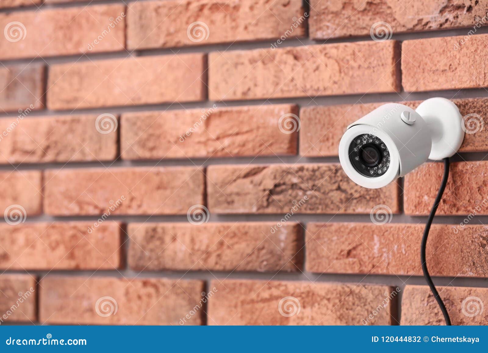 Security CCTV Camera on Brick Wall Stock Photo - Image of guard ...