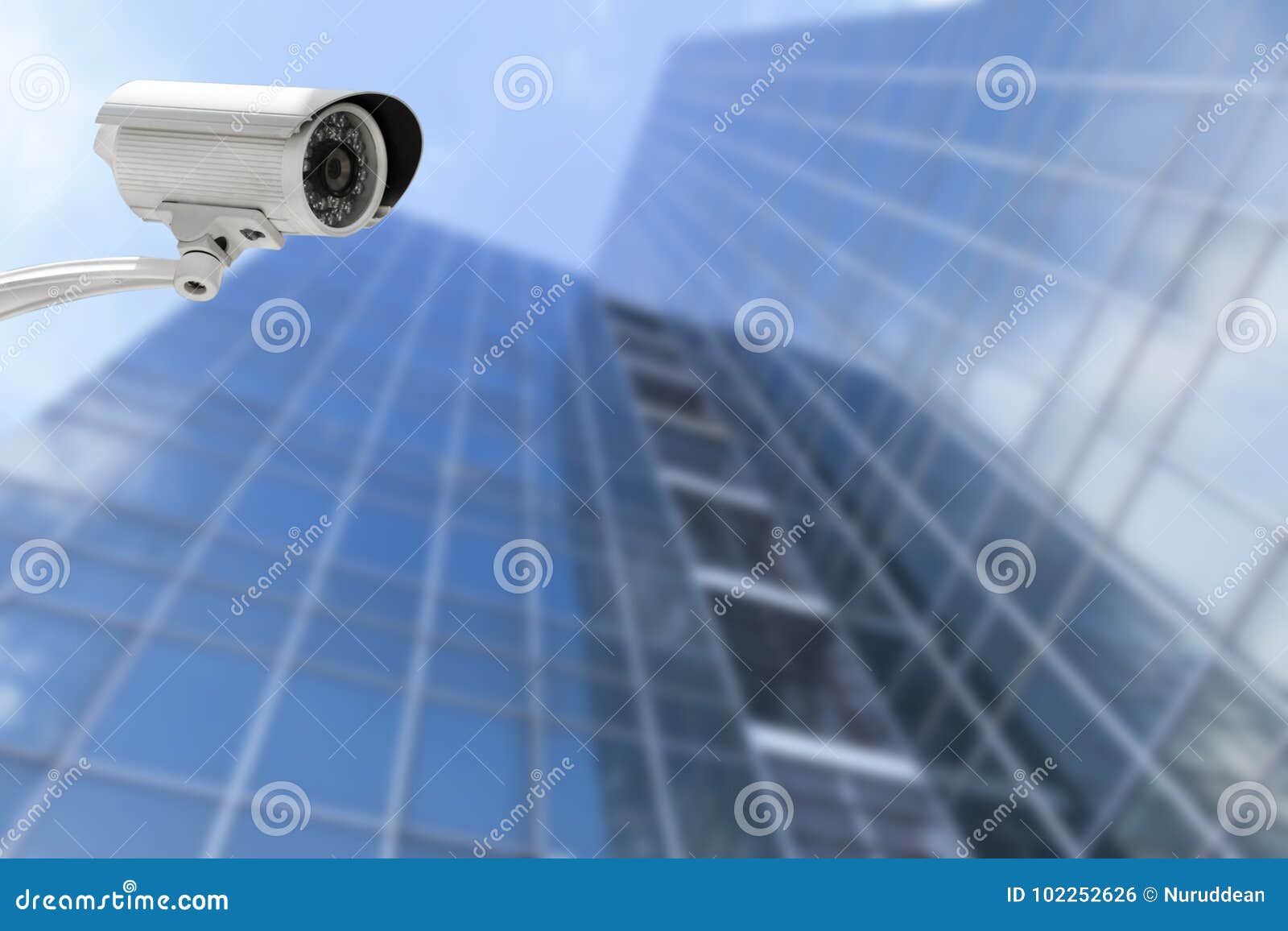 Security CCTV Camera with Building in Urban Stock Photo - Image of ...