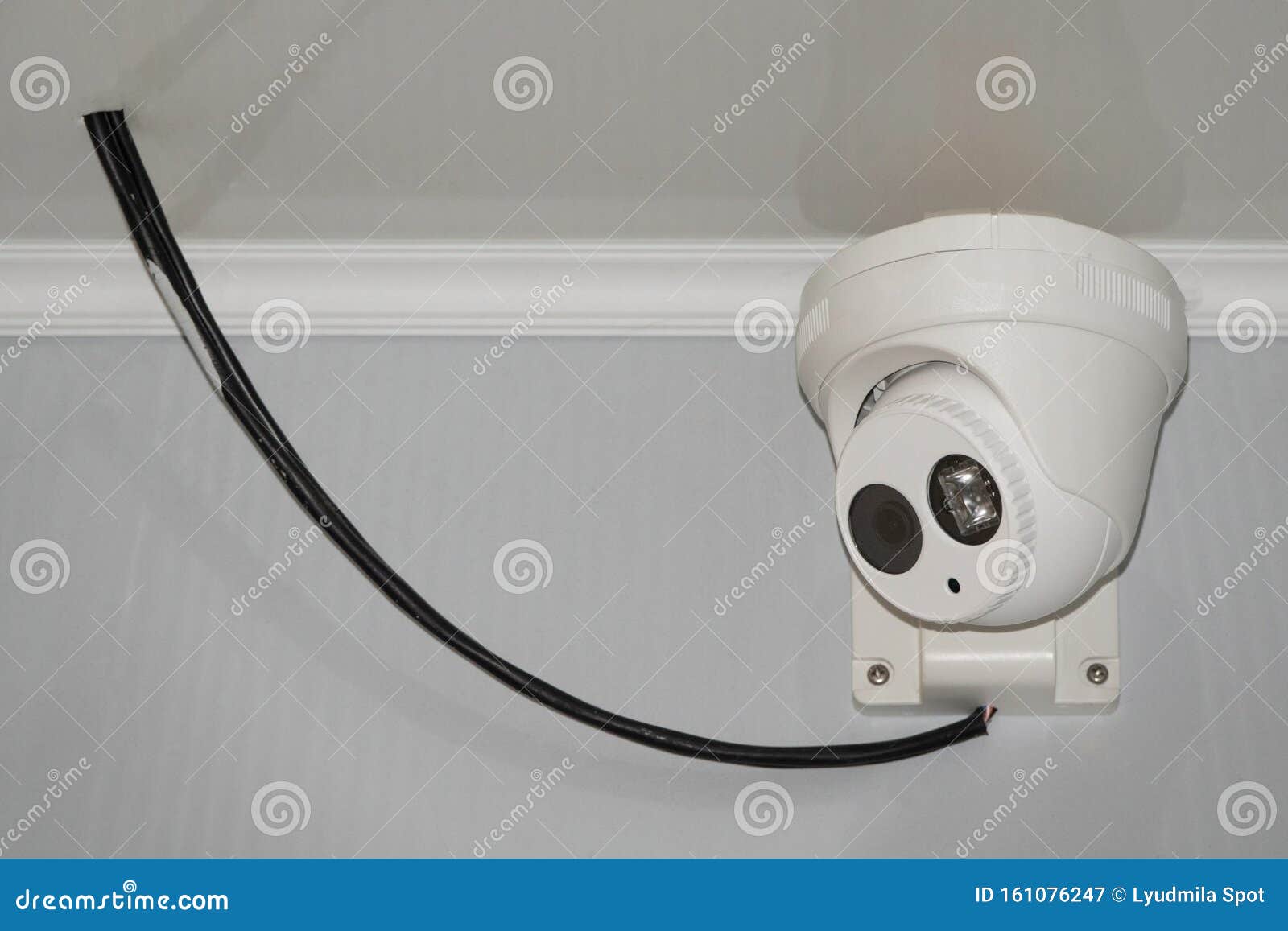 Security CCTV Camera on the Ceiling. Record Video Both Day and Night ...