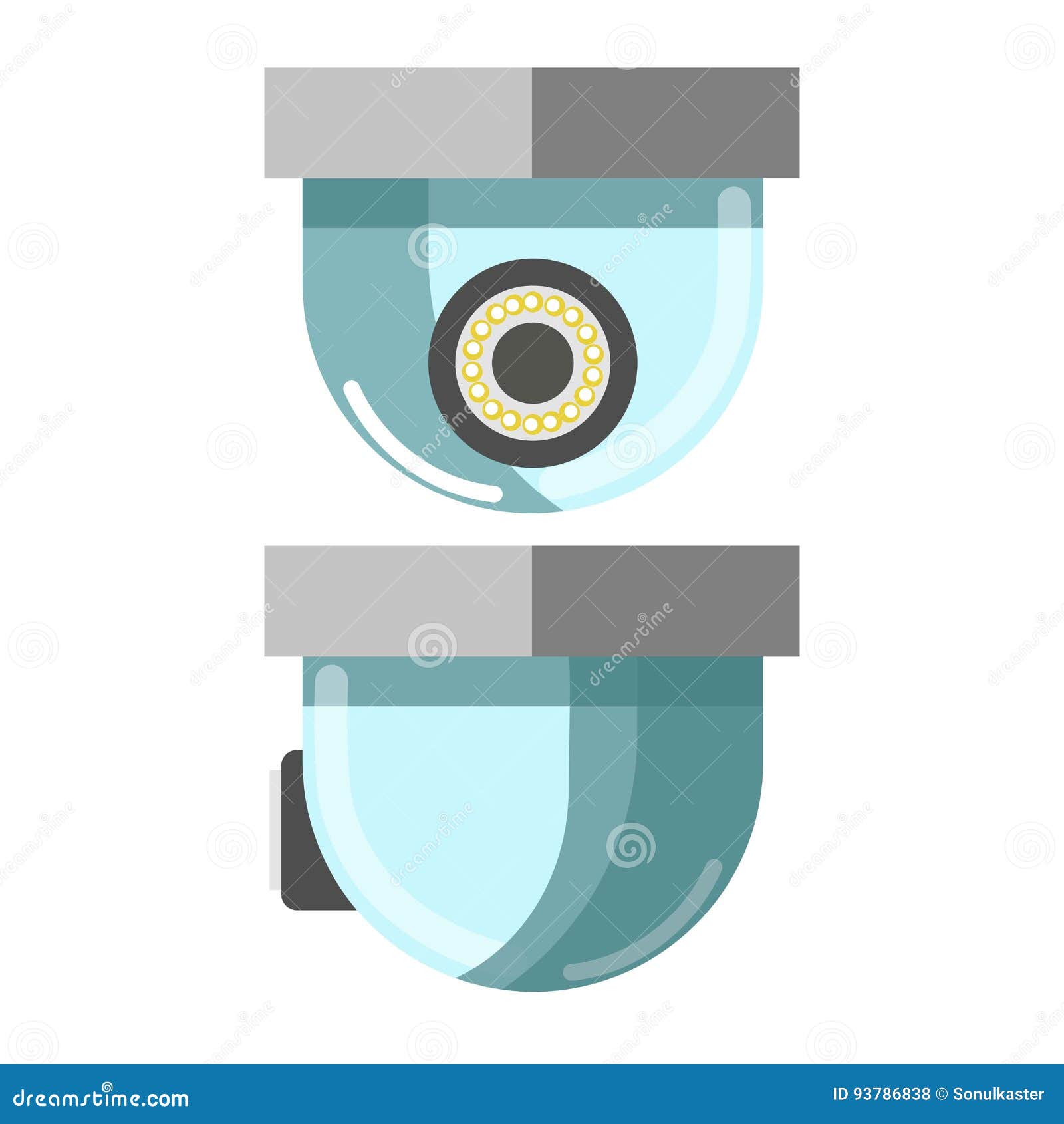 Security CCTV Camera in Front and Side View Stock Vector - Illustration ...
