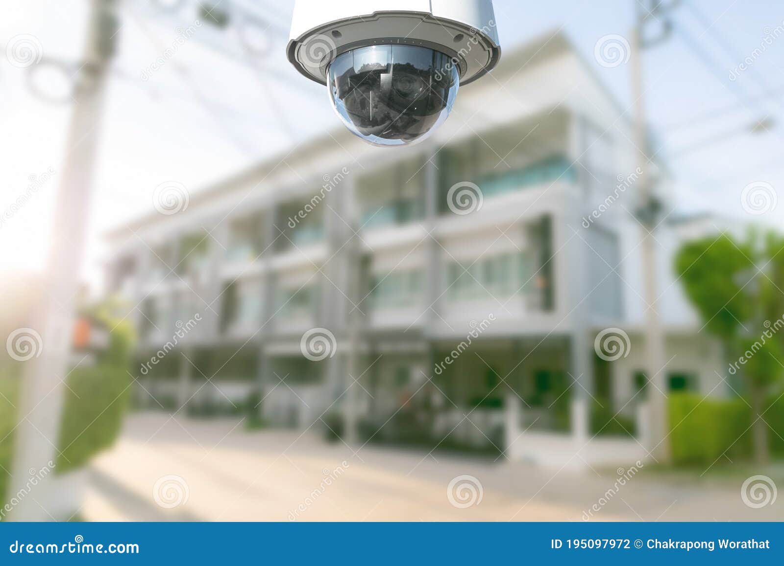 Security CCTV Camera with Home on Background Stock Photo - Image of ...