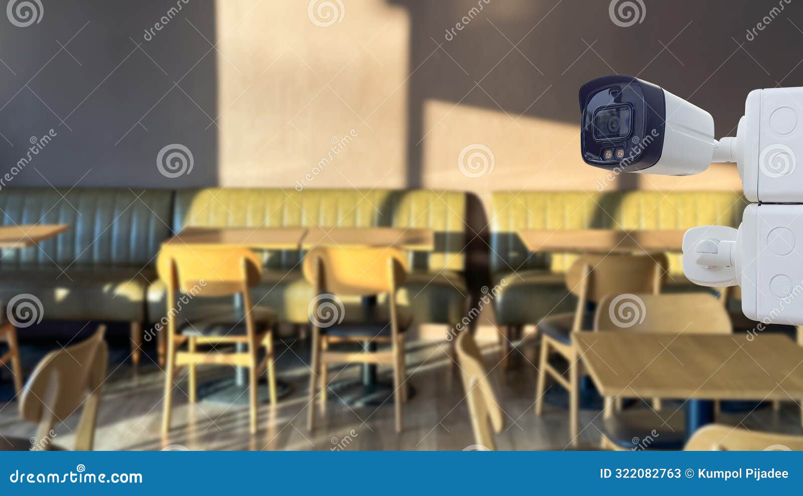 Security CCTV Camera Installed in Coffee Shop Stock Image - Image of ...