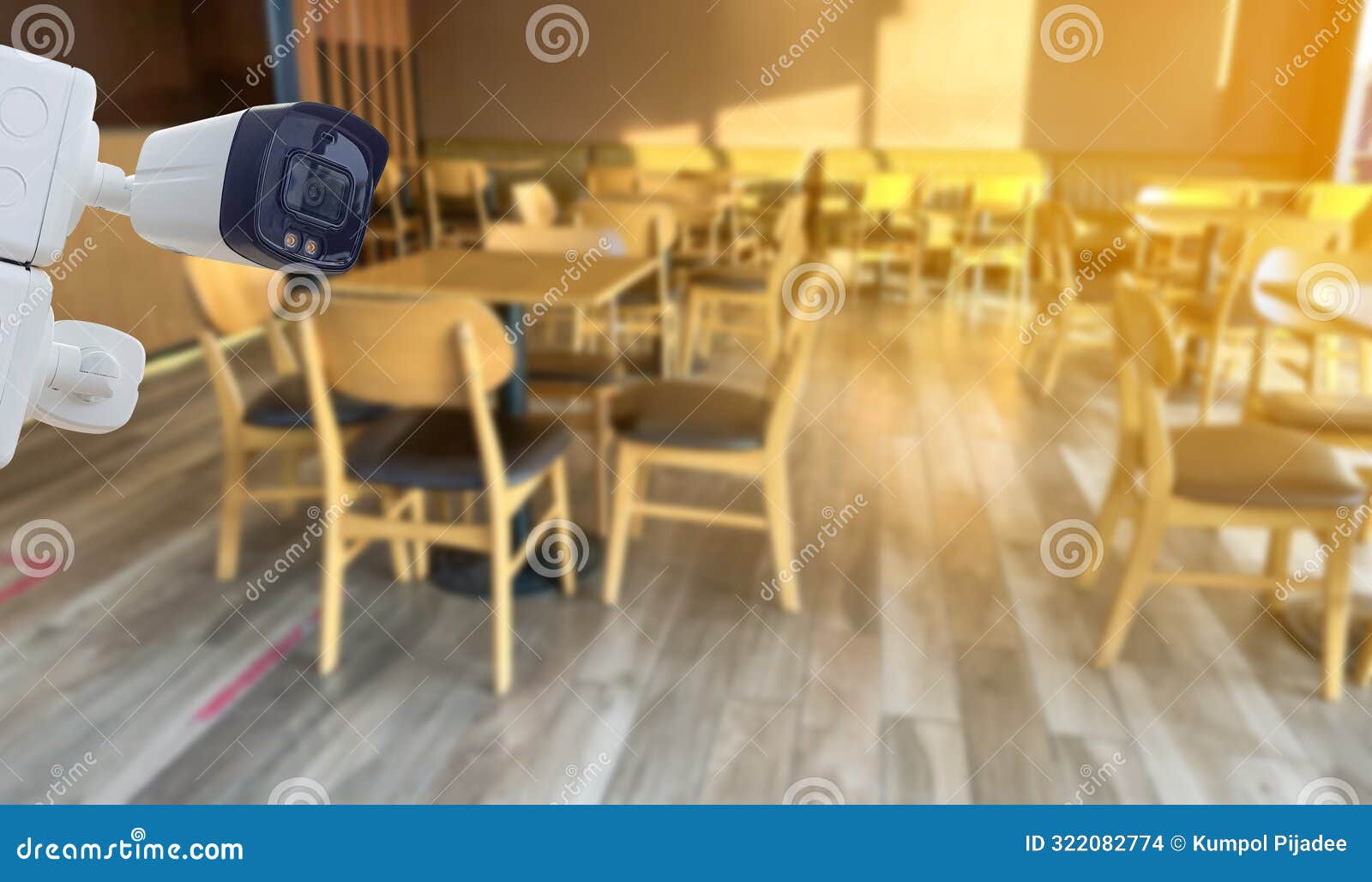 Security CCTV Camera Installed in Coffee Shop Stock Photo - Image of ...