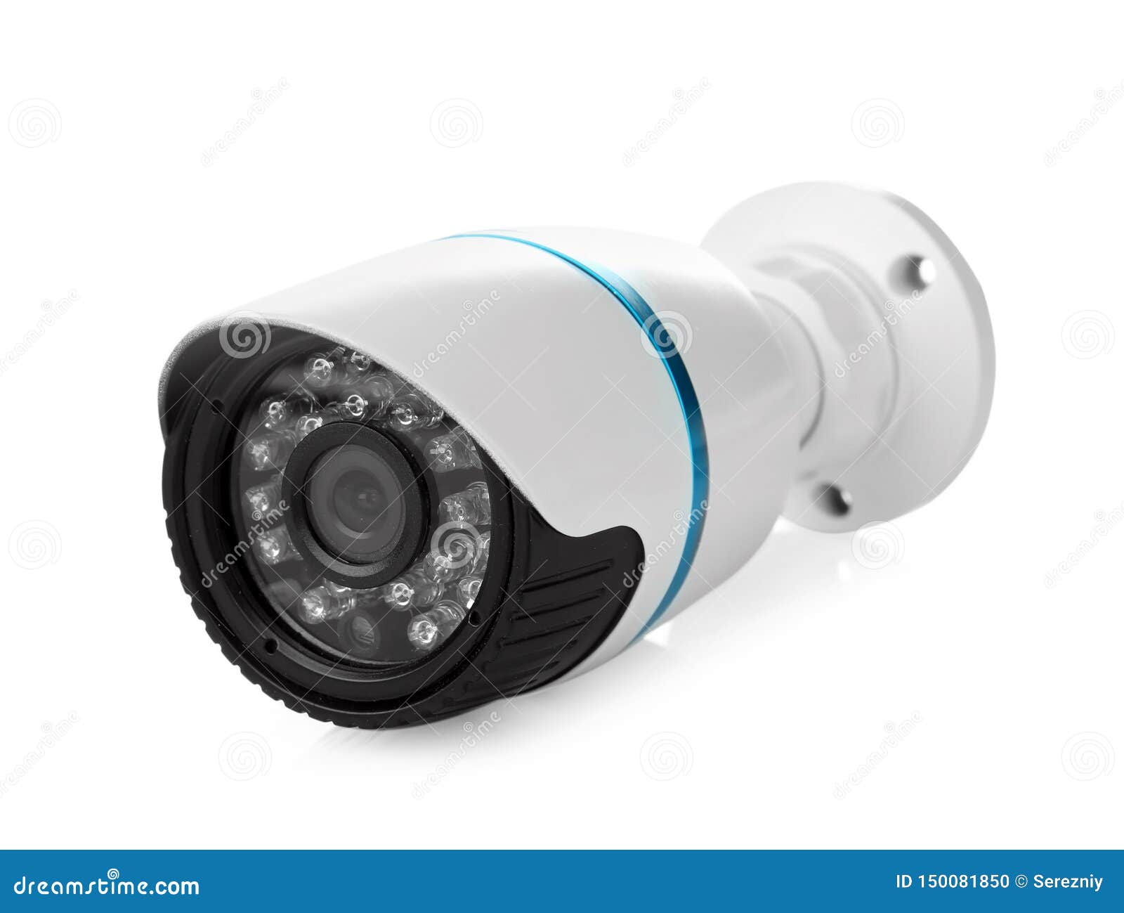 Security CCTV Camera, Isolated on White Stock Photo - Image of cctv ...