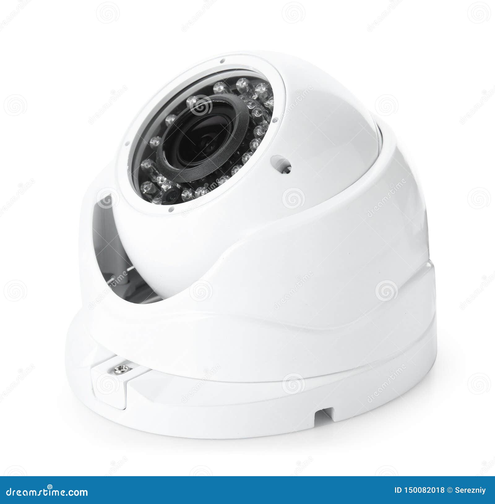 Security CCTV Camera, Isolated on White Stock Photo - Image of online ...