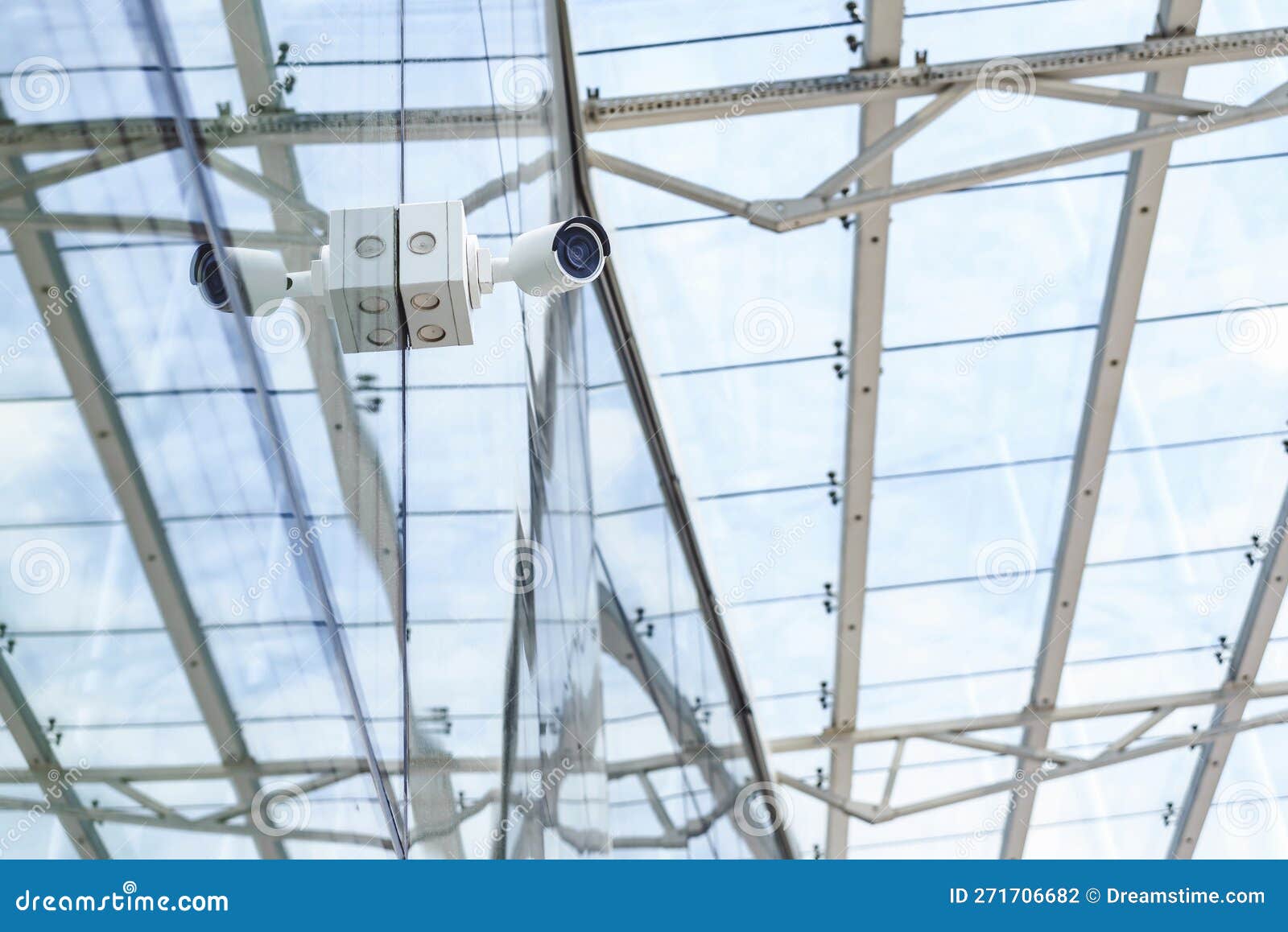 Security CCTV Camera on a Modern Office Building Stock Photo - Image of ...