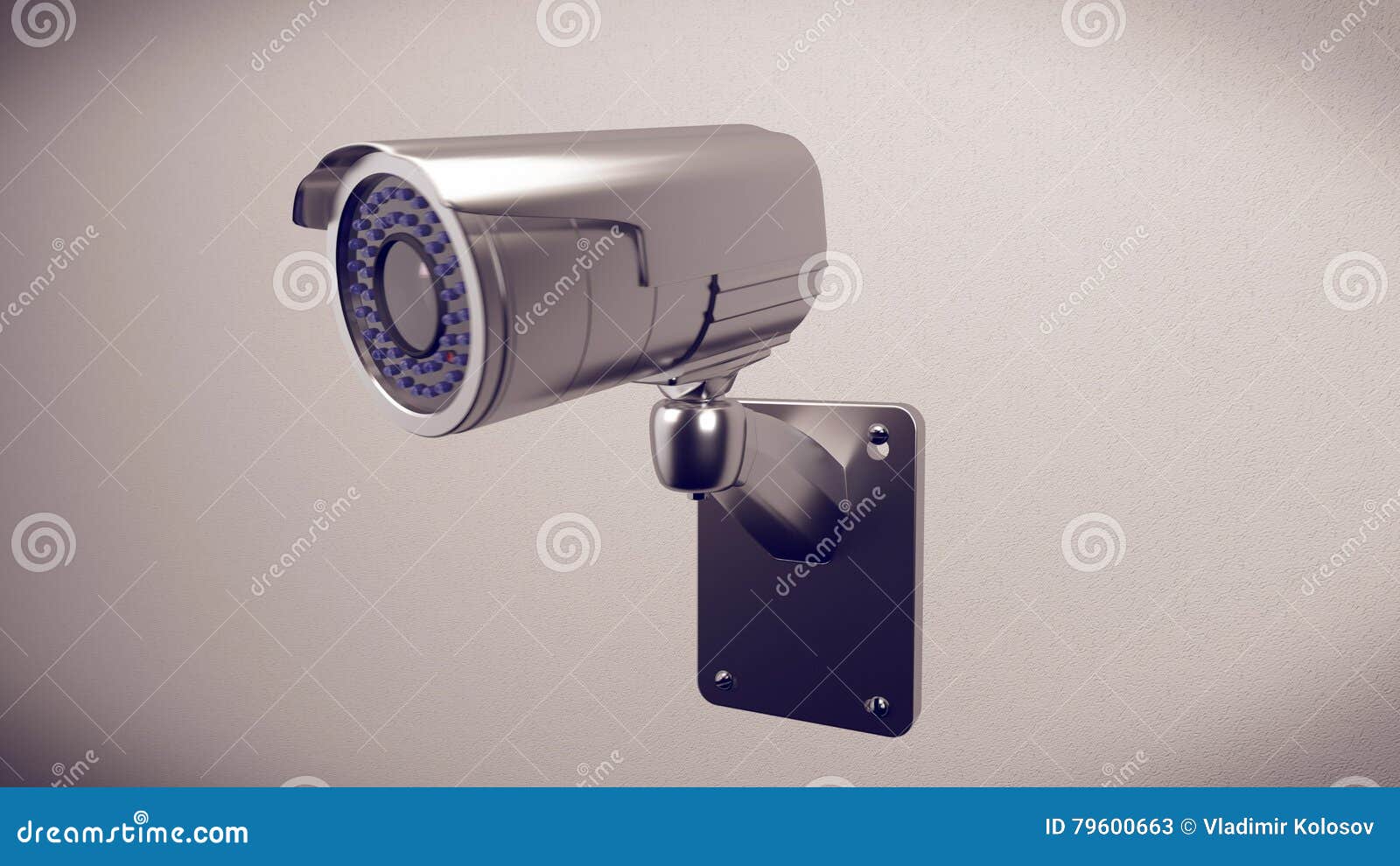 Security Cctv Camera Mounted On The Building Stock Illustration