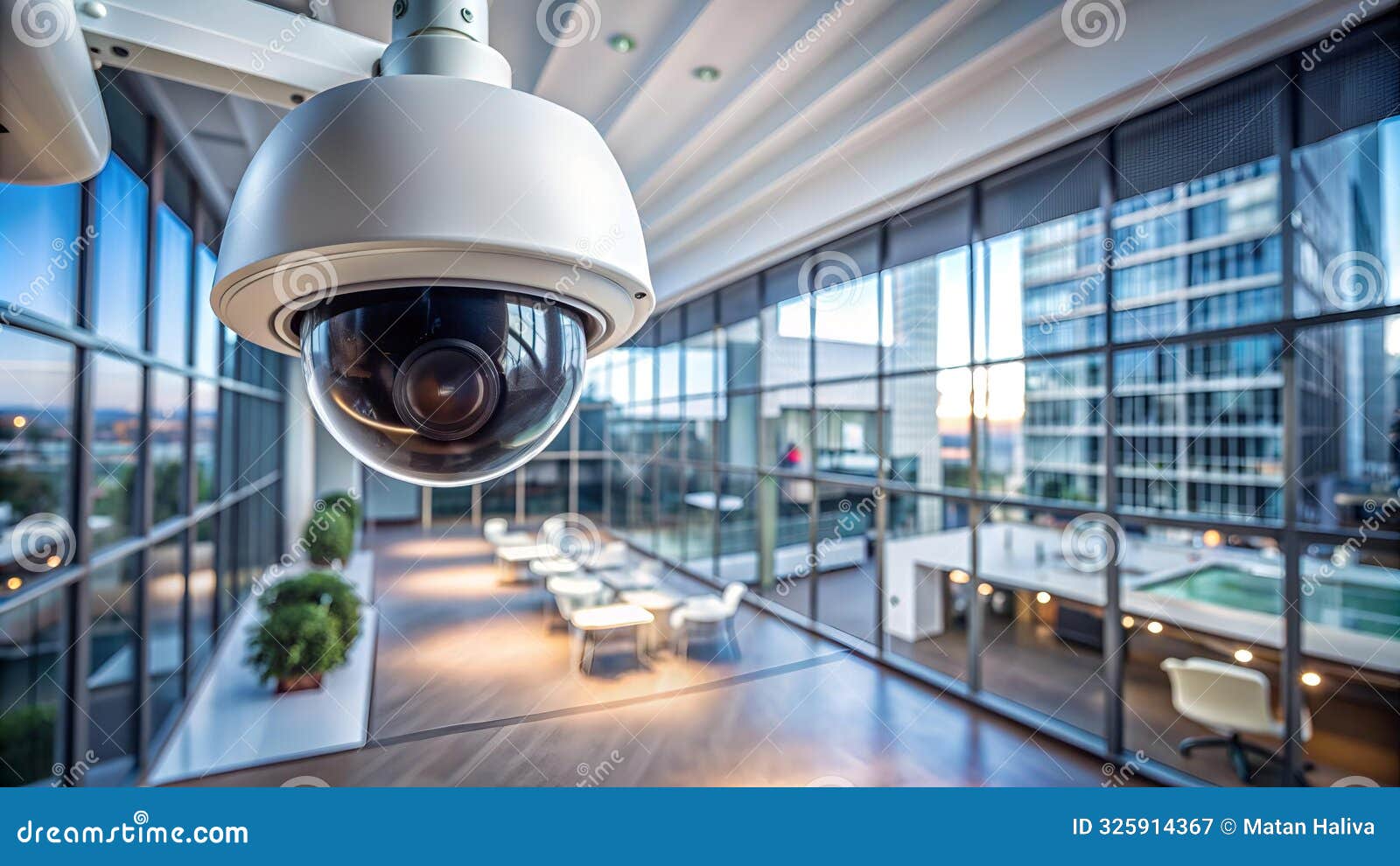 Security CCTV Camera in Office Building Stock Illustration ...