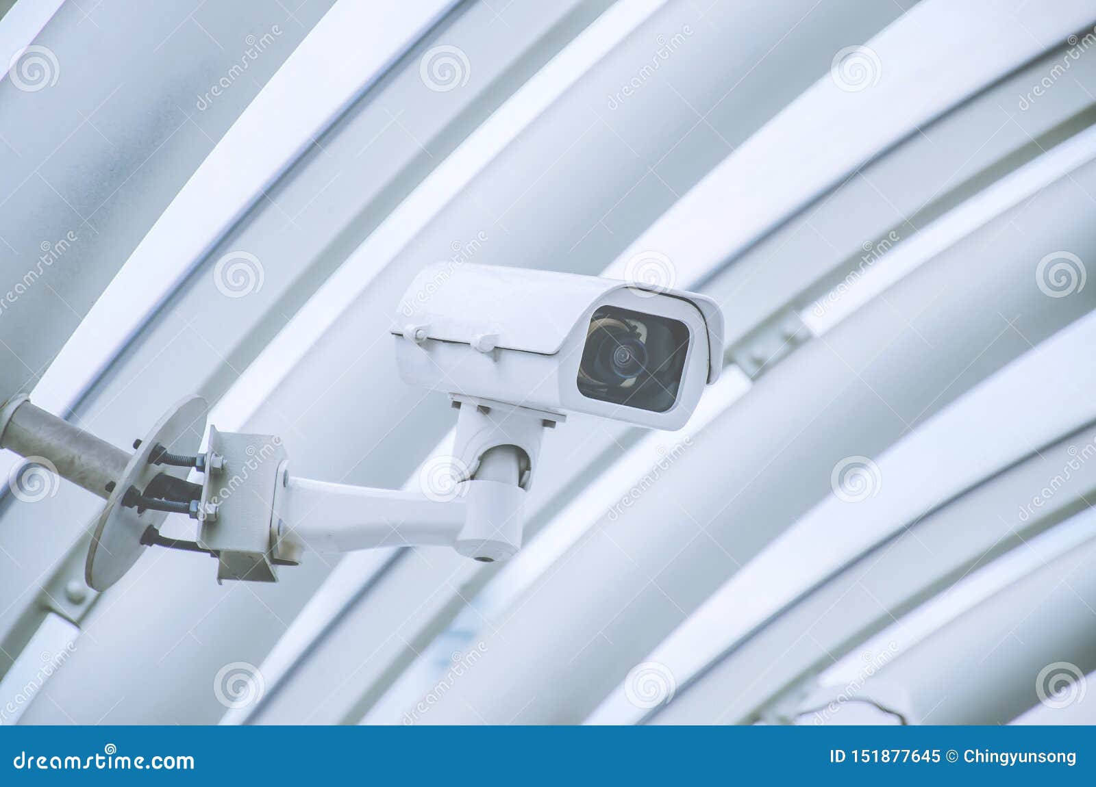 Security, CCTV Camera Operating Inside a Station or Department Store ...