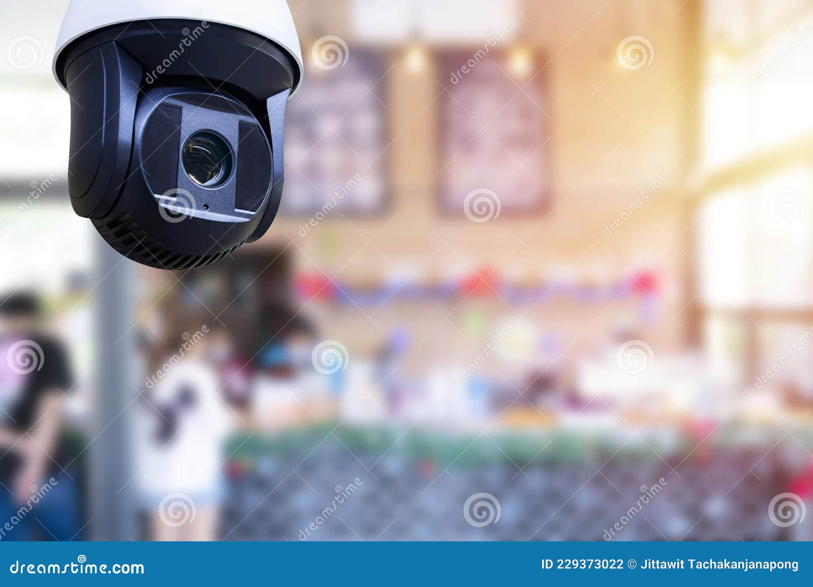Security CCTV Camera or Surveillance System in a Coffee Shop Stock ...