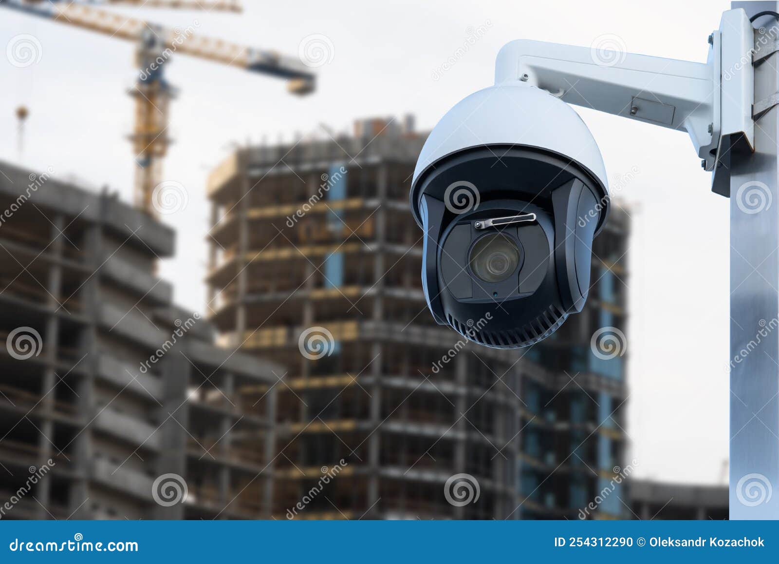 Security CCTV Camera or Surveillance System with Construction Site on ...