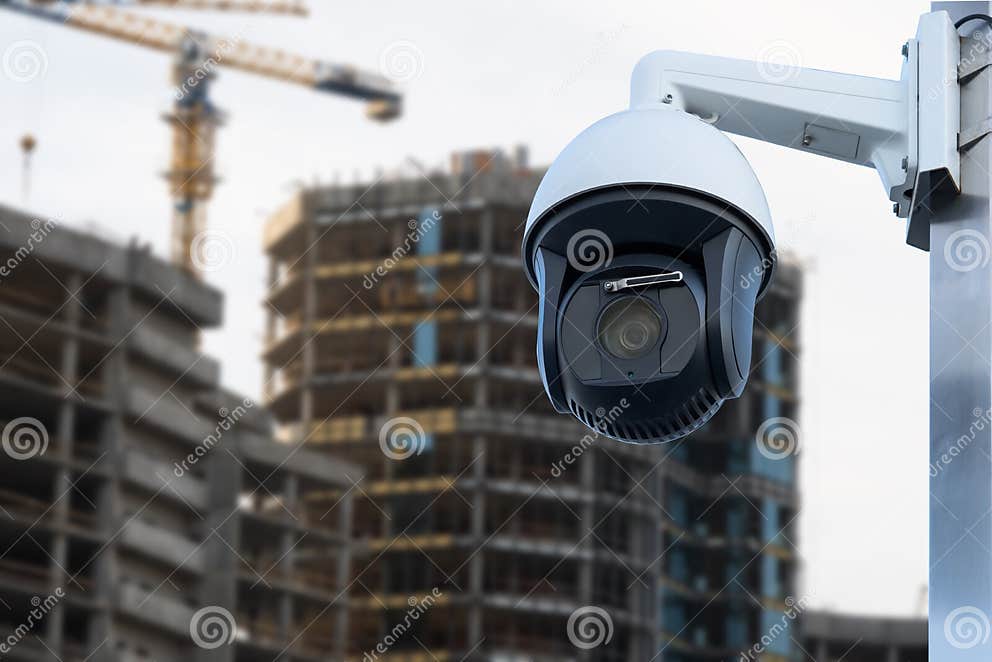 Security CCTV Camera or Surveillance System with Construction Site on ...