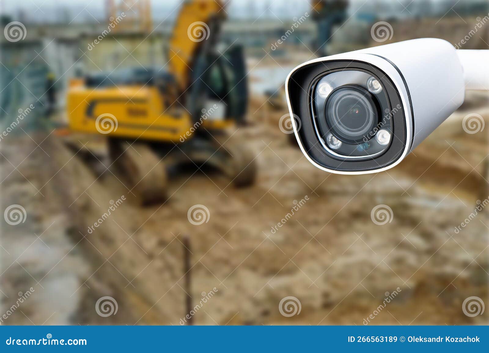 Security CCTV Camera or Surveillance System with Construction Site on ...