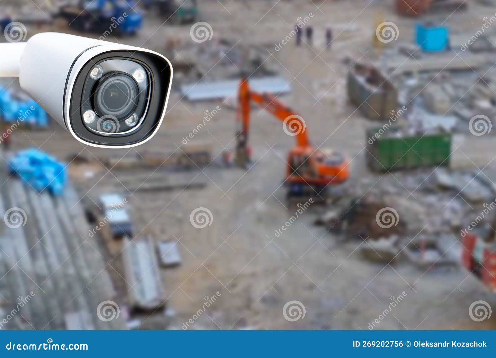 Security CCTV Camera or Surveillance System with Construction Site on ...