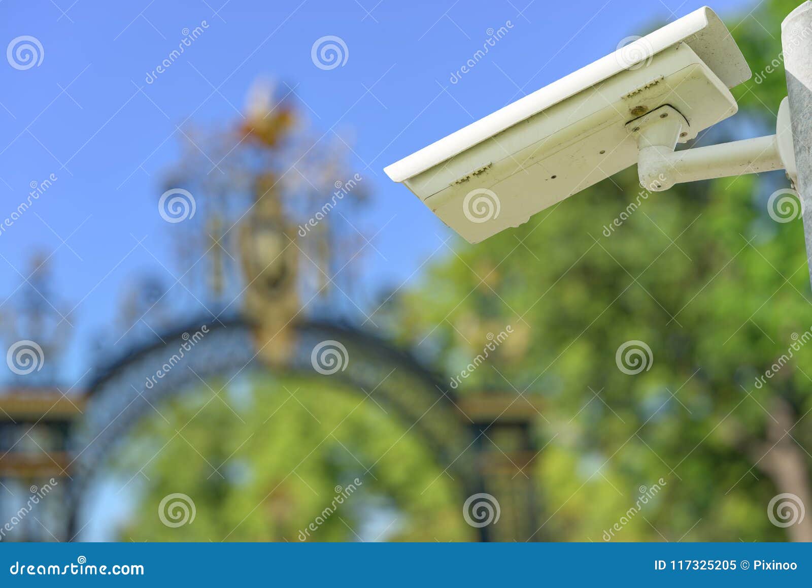 Security CCTV Camera or Surveillance System with Entry Portal on Blurry ...
